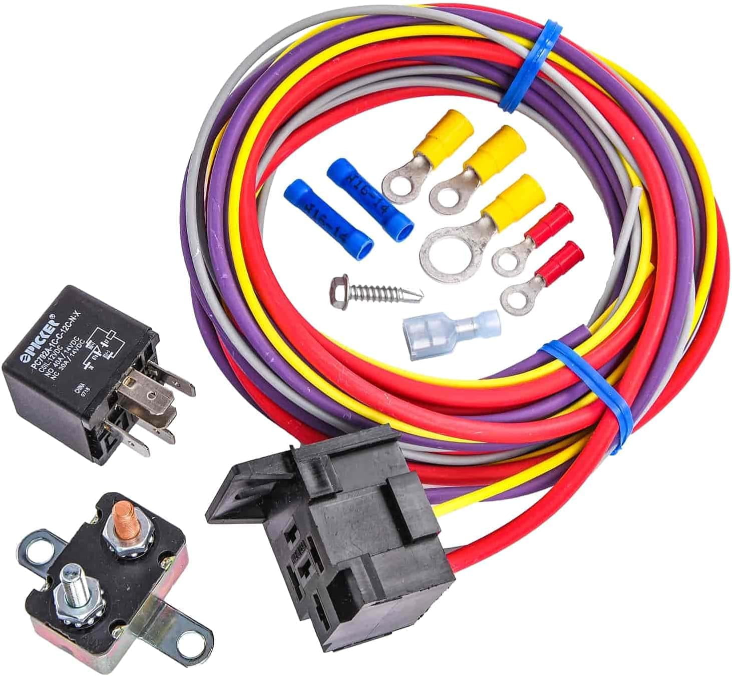 JEGS Single Fuel Pump Harness And Relay Kit | 30 Amp | Includes 80 ...