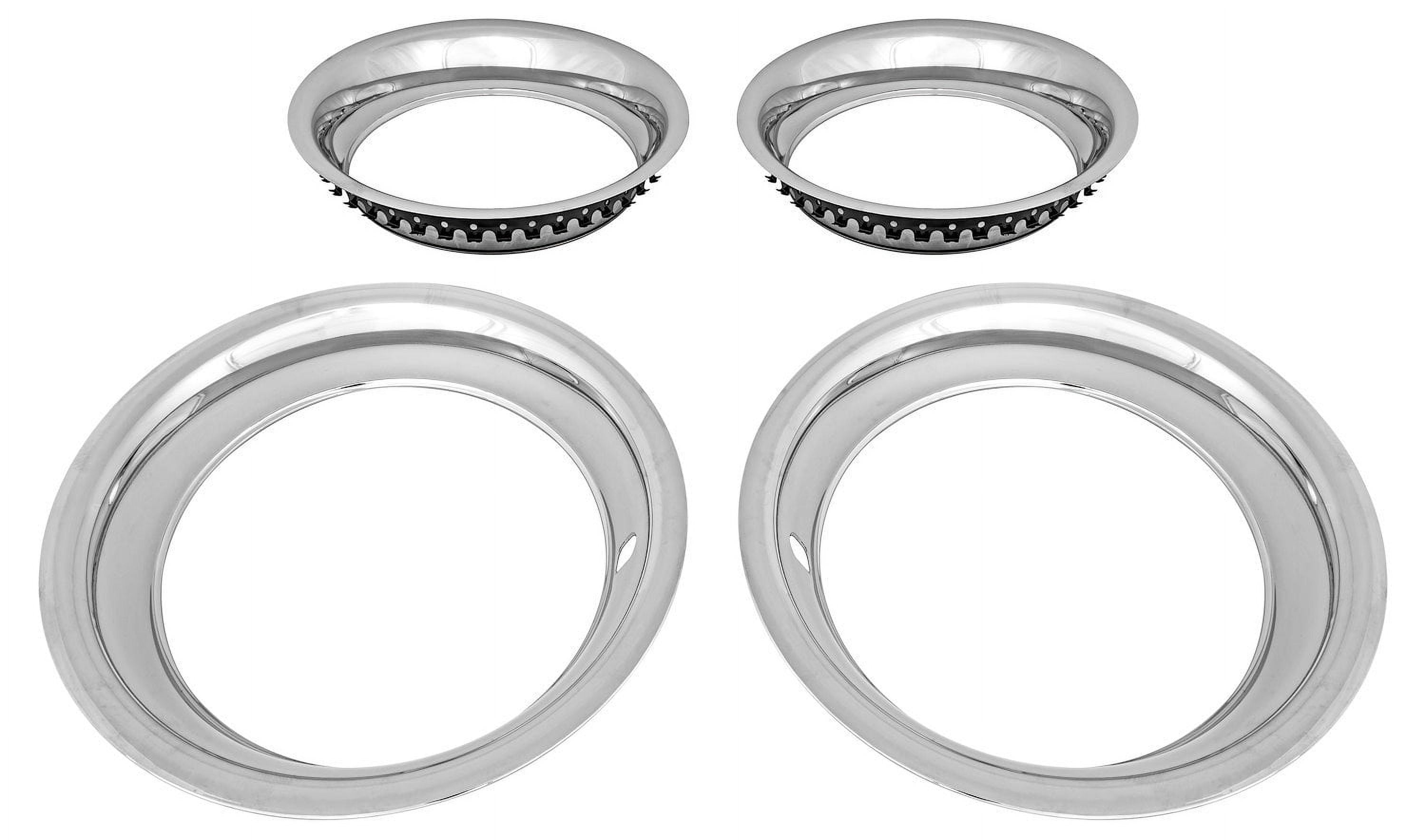 JEGS Stainless Steel Trim Ring Set Lip for 15 in. x 7 in. Wheels [4 ...