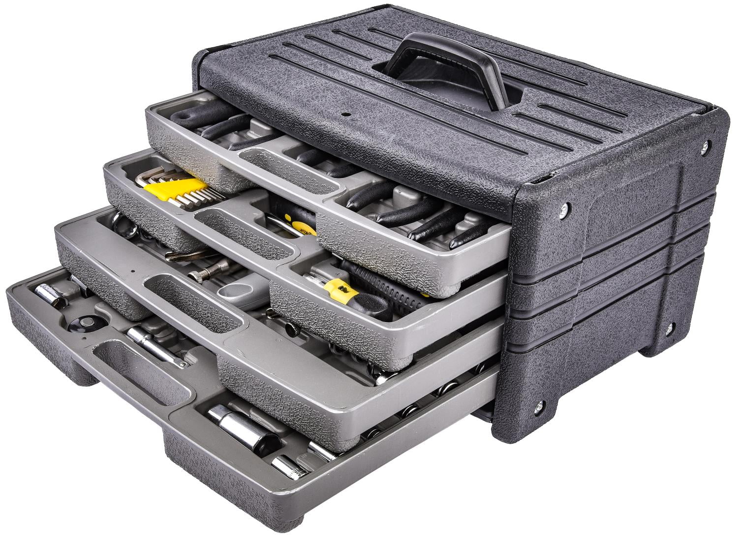 JEGS Tool Set with 4-Drawer Carry Case, 99-Piece Plier Sets, Socket ...