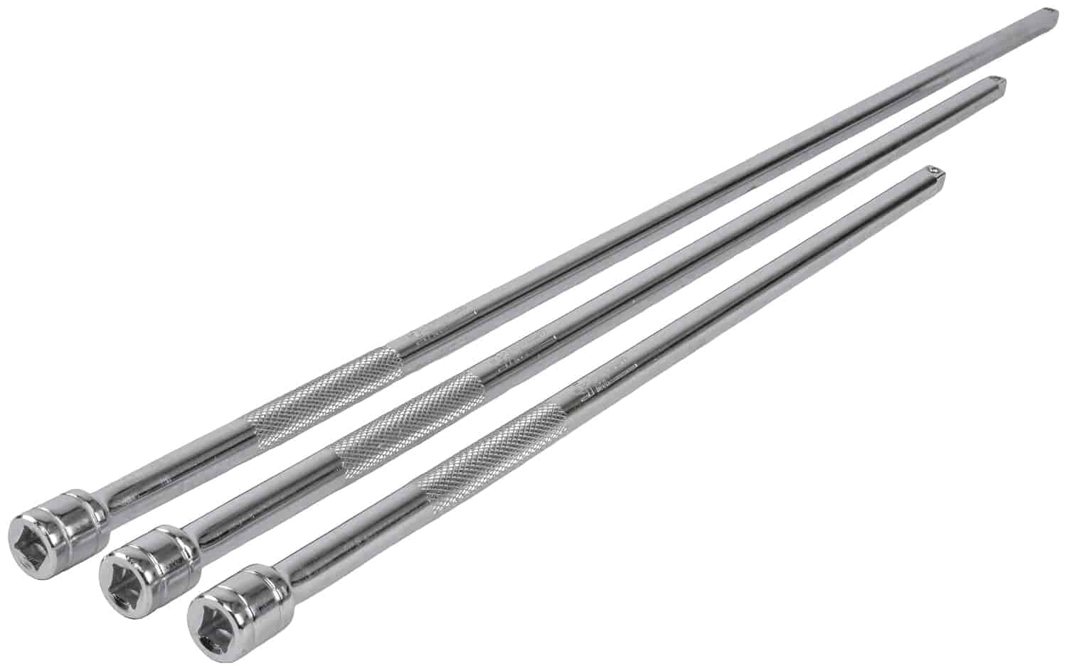 JEGS W38139 3-Piece Long Extension Set 3/8 in. Drive Knurled Grip ...