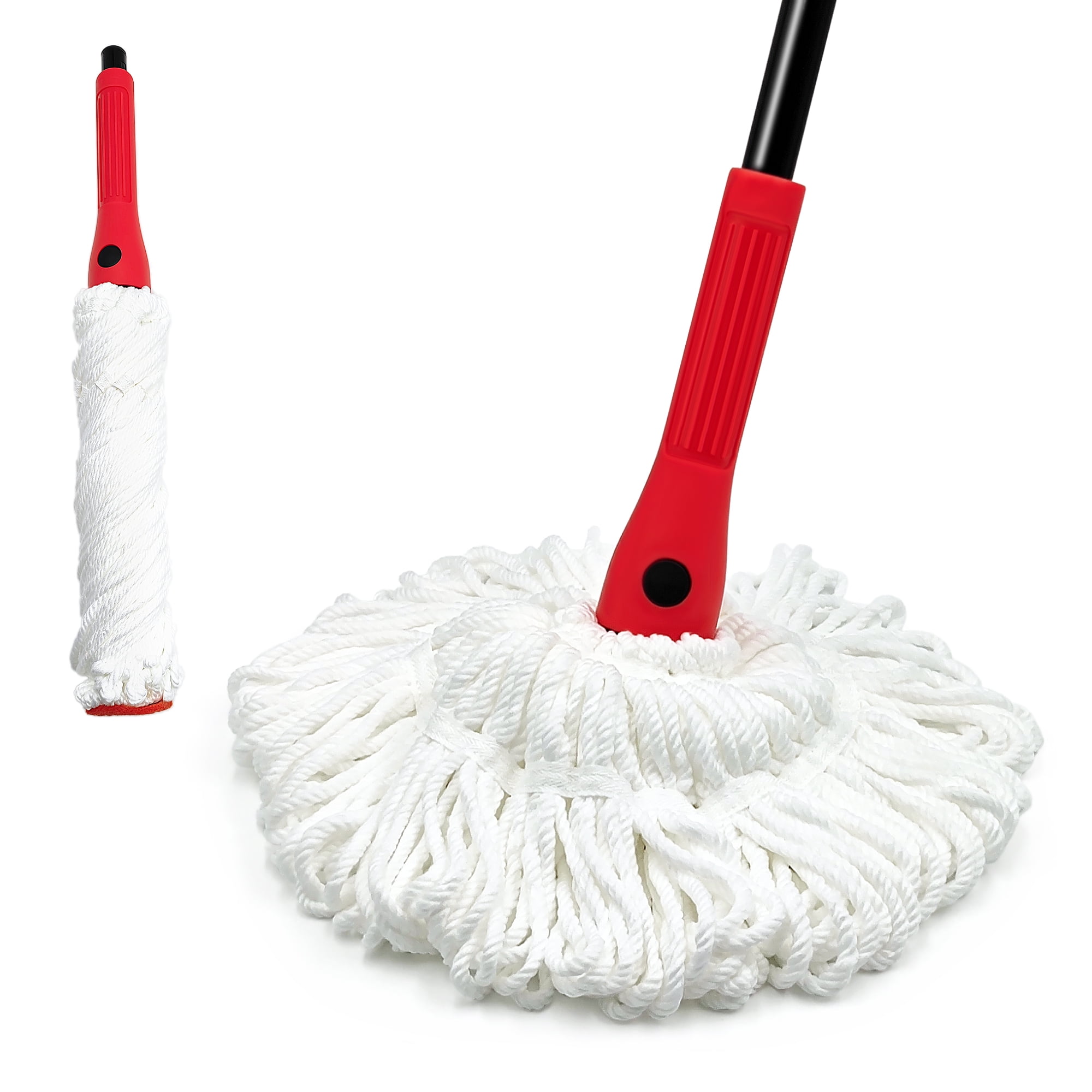 JEHONN Self Wringing Mop with 2 Washable Heads, Wet Mop for Floor ...