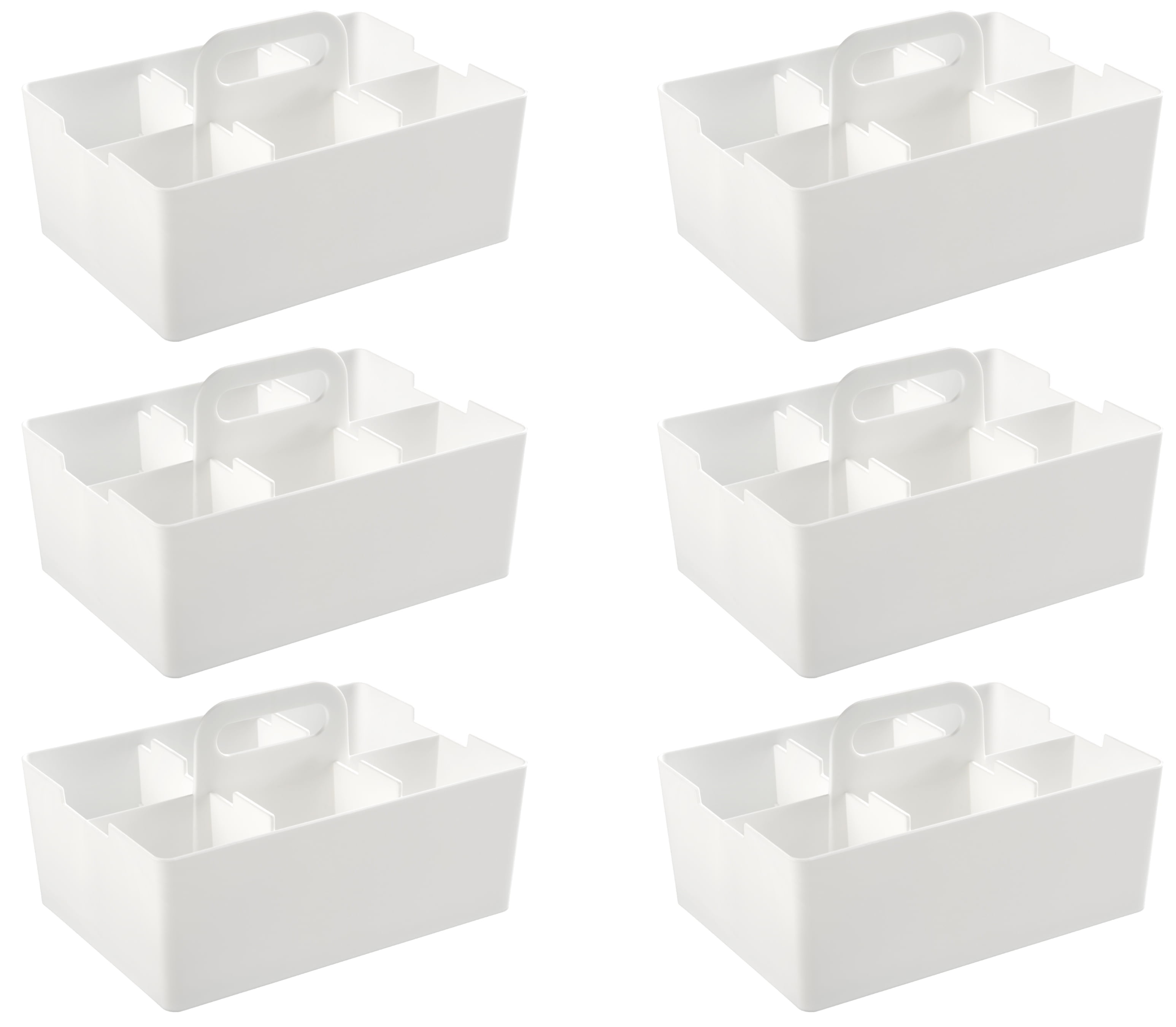 JEJ Astage White Portable Storage Caddy Regular Set of 6 - Walmart.com