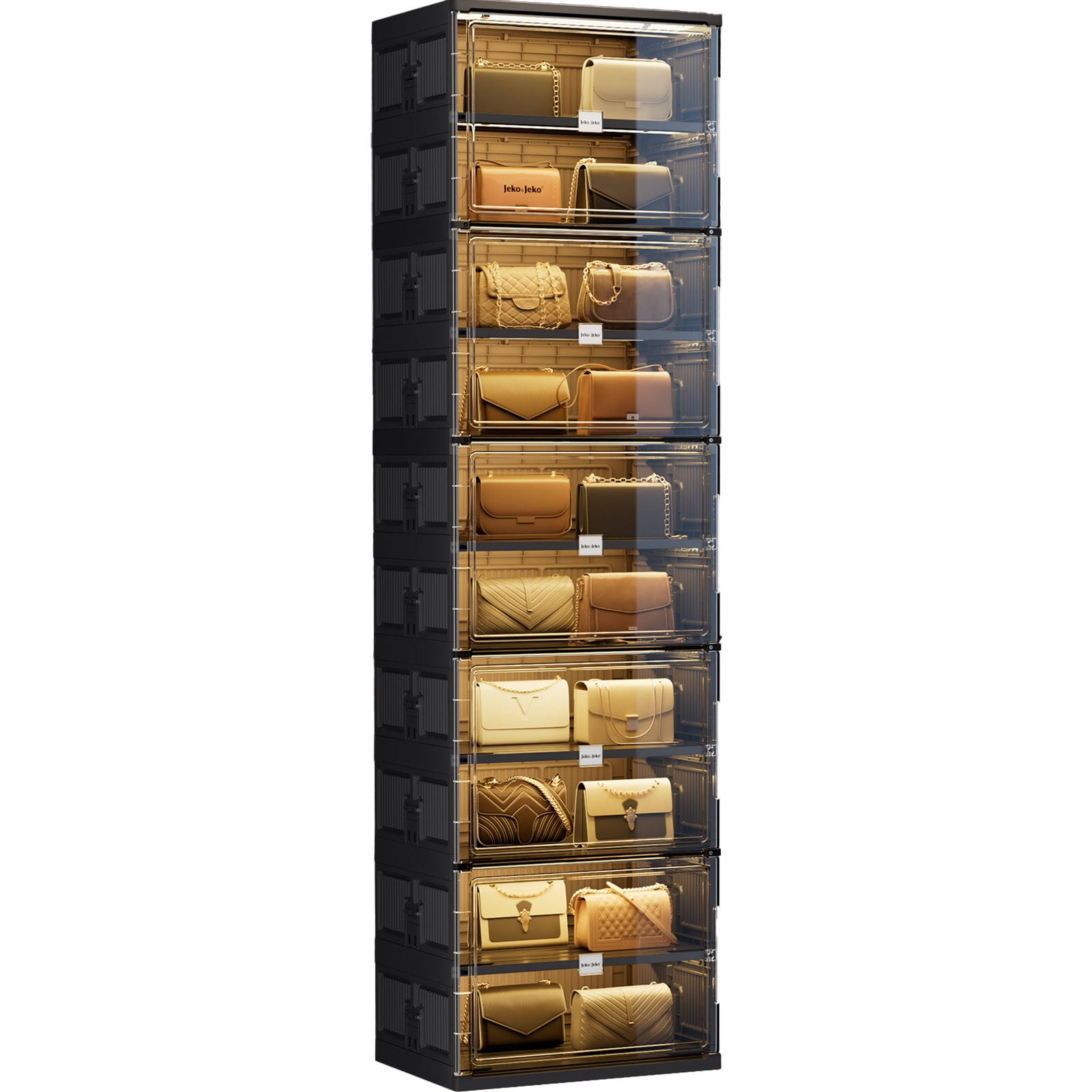 JEKO&JEKO 10-Tier Single Column Foldable Purse and Handbag Storage ...