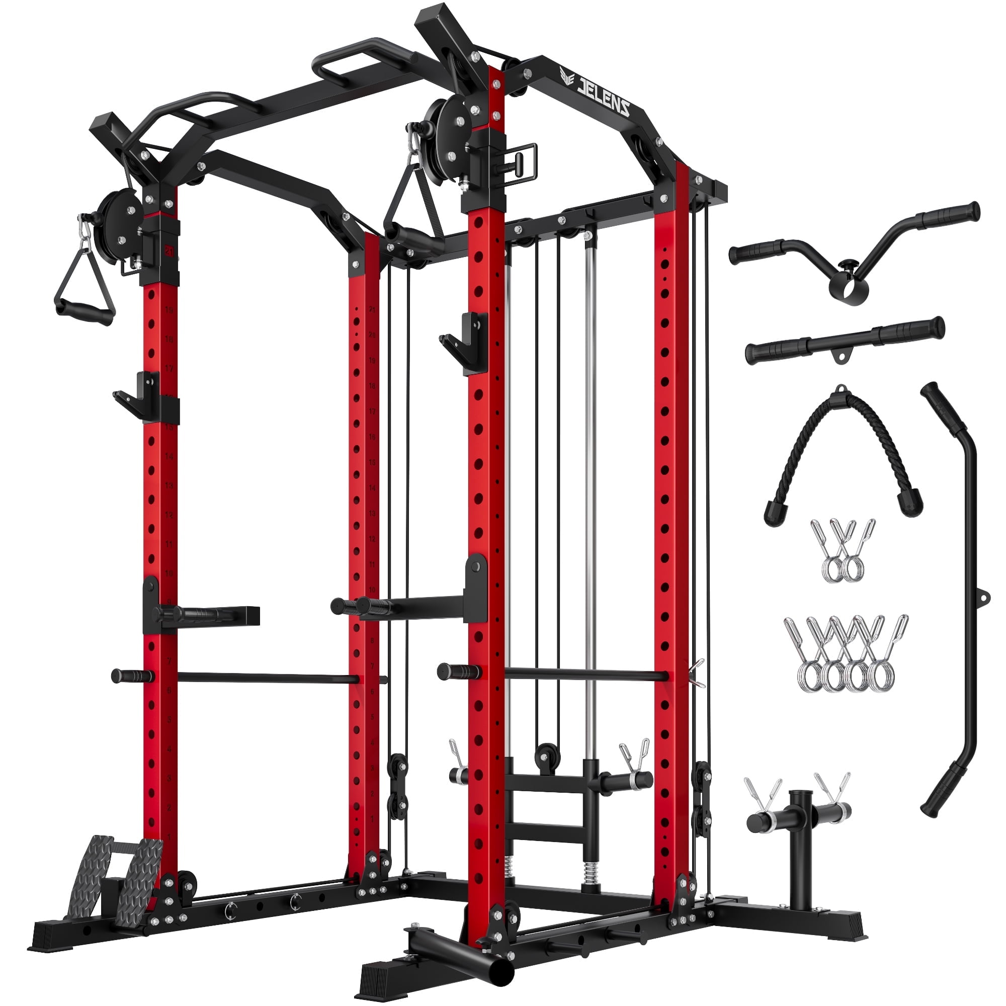 JELENS C11 Multi-Function Power Rack, 2000 lbs Power Cage with ...