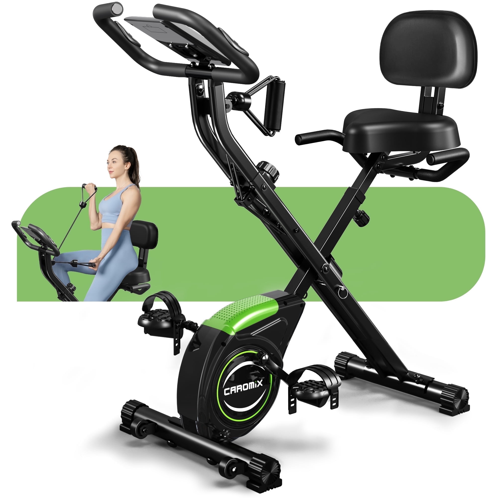 JELENS 4 in 1 Folding Exercise Bike, 16-Level Resistance, Indoor ...