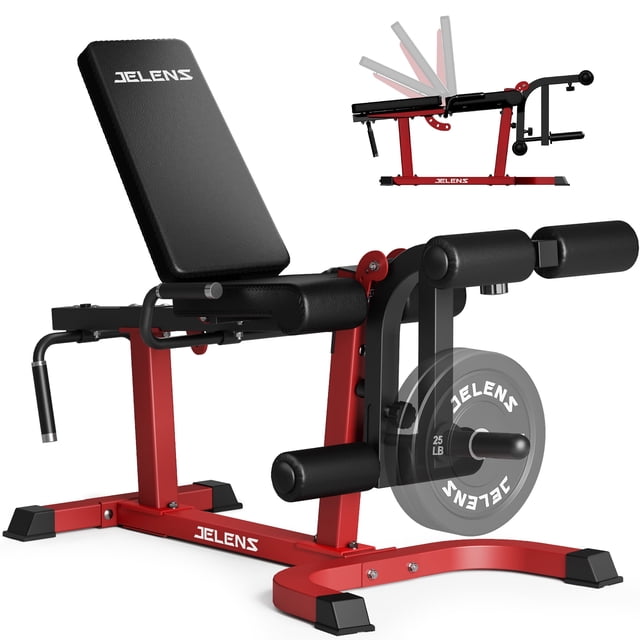 JELENS Leg Extension and Curl Machine, 440LB Adjustable Leg Curl ...
