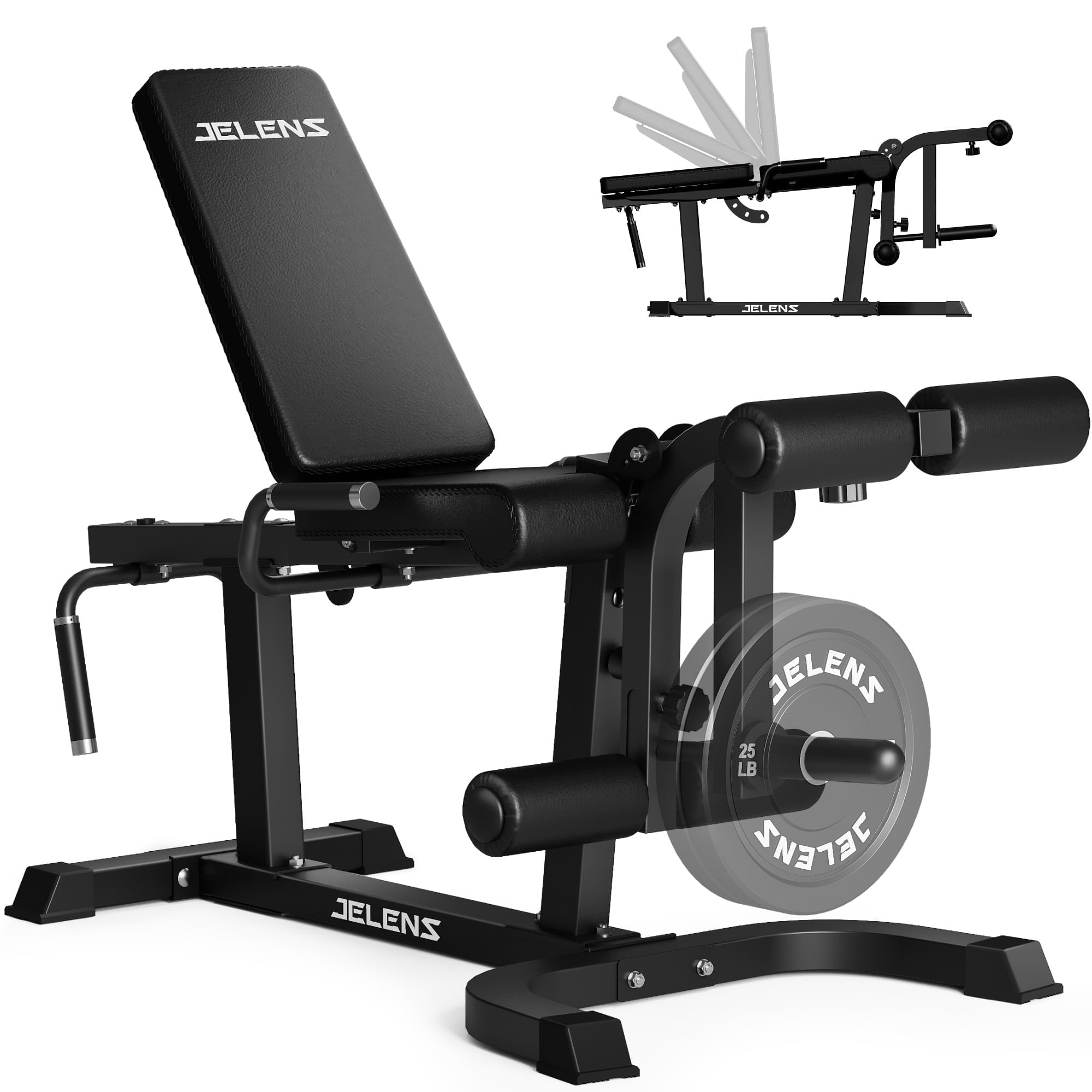 JELENS Leg Extension and Curl Machine, 440LB Adjustable Leg Curl ...