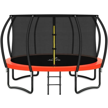 123Jump 10FT 12FT 14FT Outdoor Trampoline with Safety Enclosure Net and ...