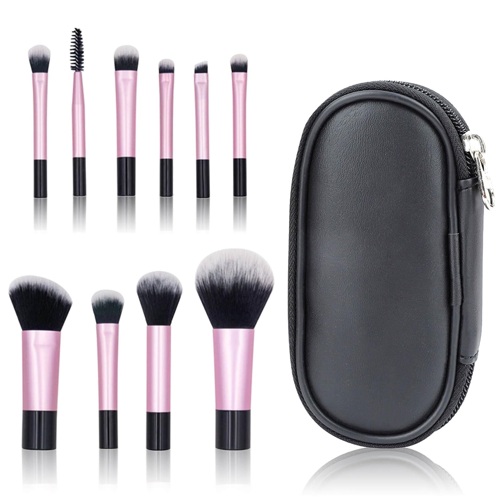 JELIEE 10 Pcs Travel IFF17 Makeup Brush Set Black Mini Makeup Brushes ...