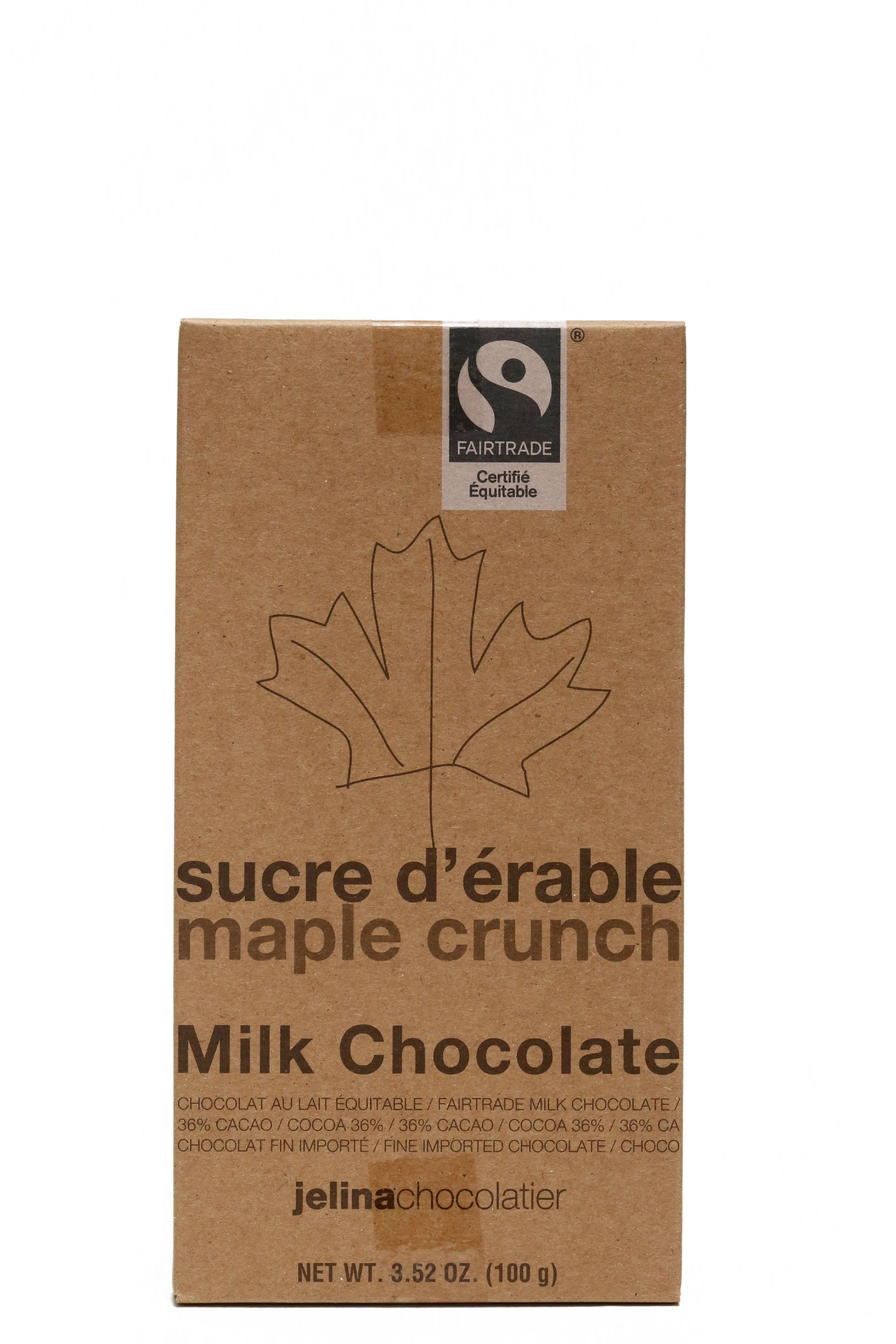 JELINA Milk Chocolate Maple Crunch Bar FAIR TRADE, 3.35 Oz. - Walmart.com