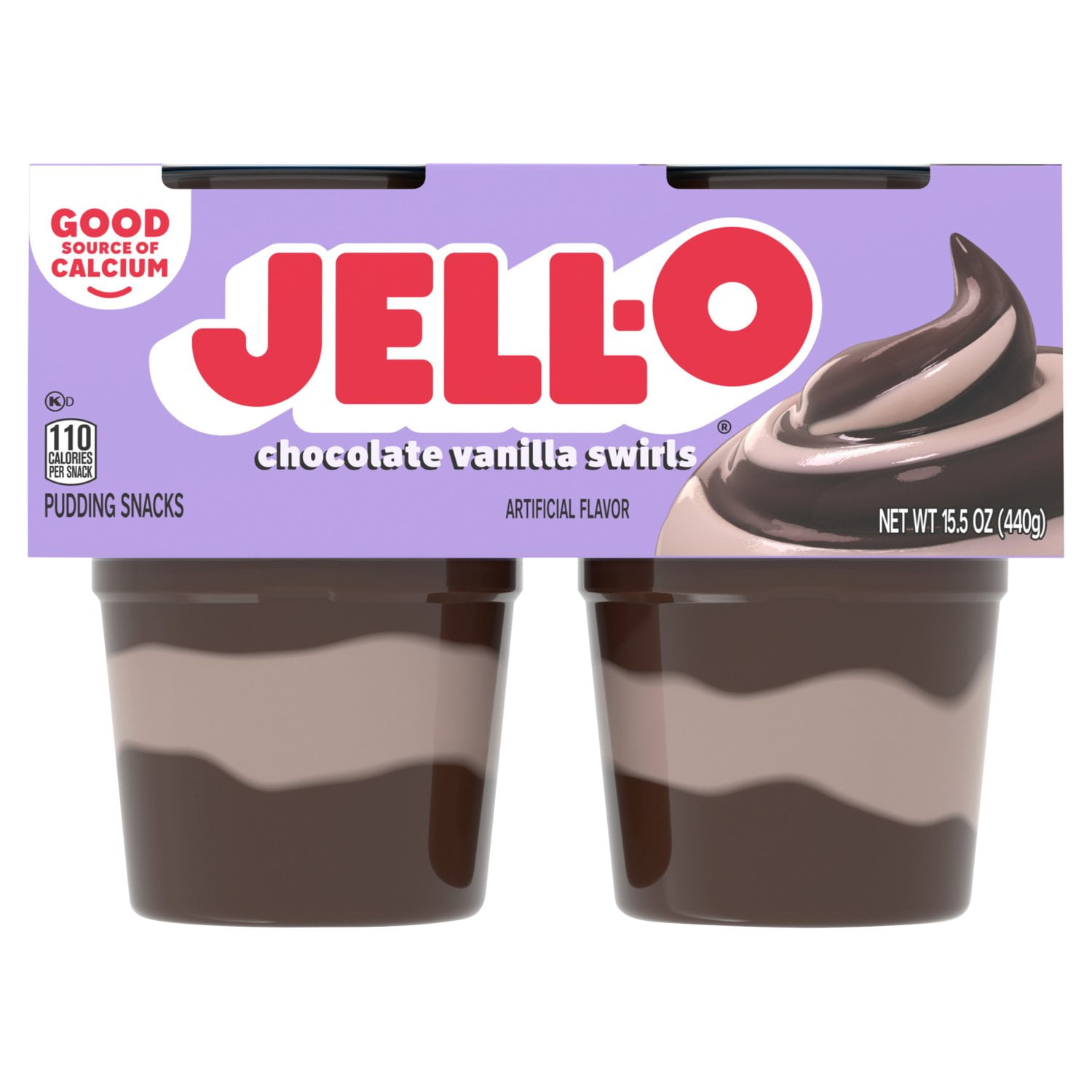 JELL-O Pudding Snacks Original Chocolate Vanilla Swirls 15.5 oz Package ...