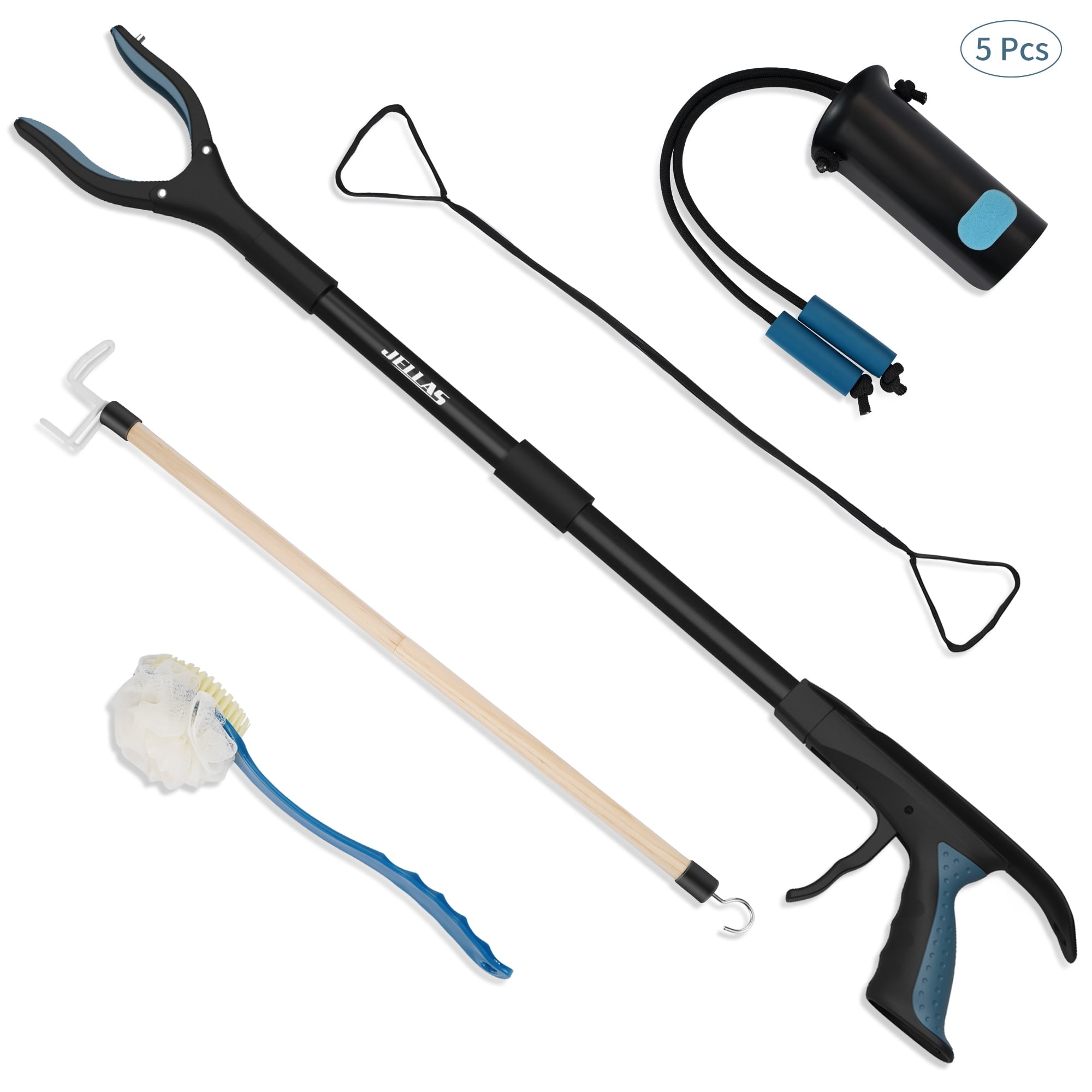 JELLAS Hip Knee Recovery Kit, 5-Piece, Handicap Assist Tools with Shoe ...