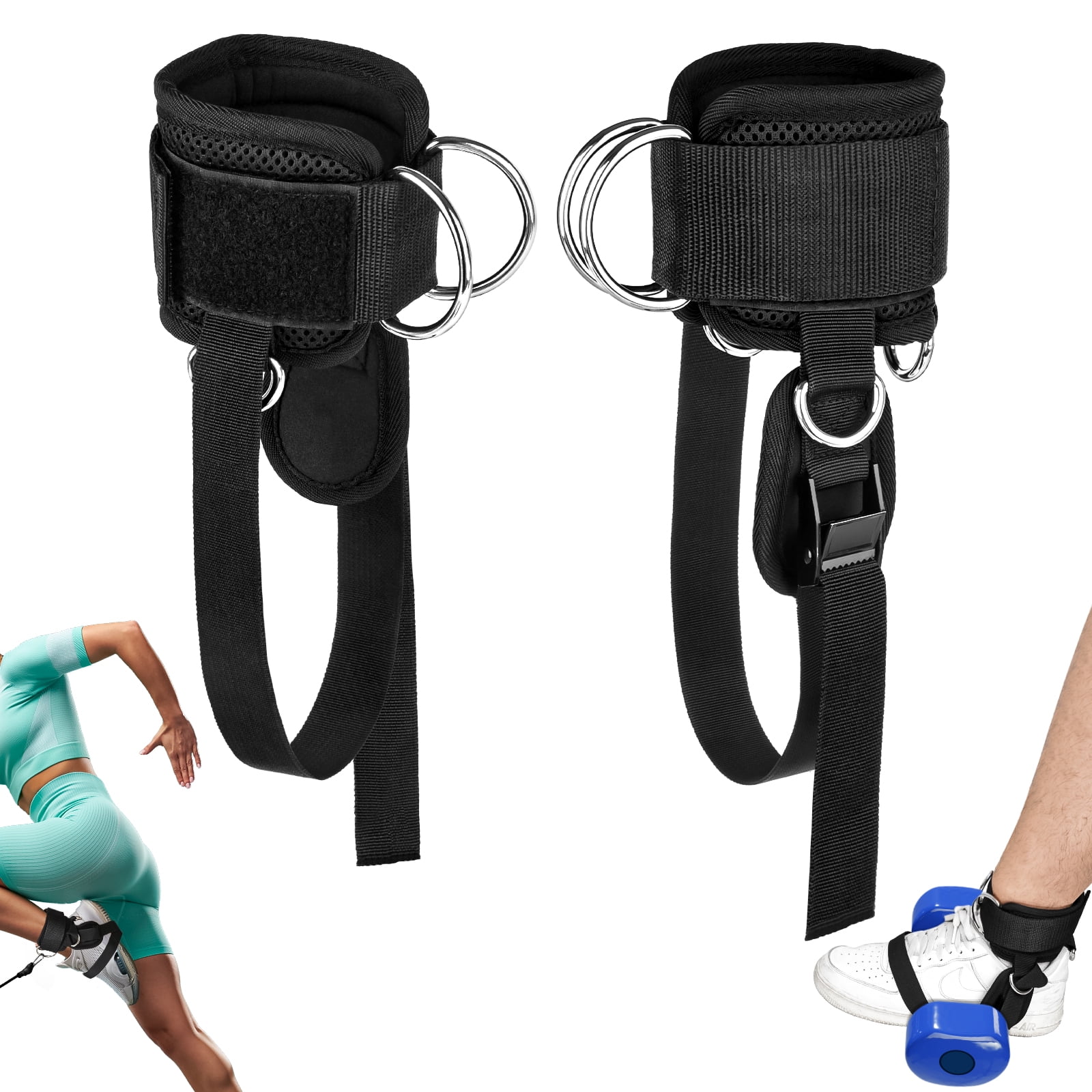 JELLOO Ankle Straps for Dumbbell and Cable Machine, Dumbbell Foot ...
