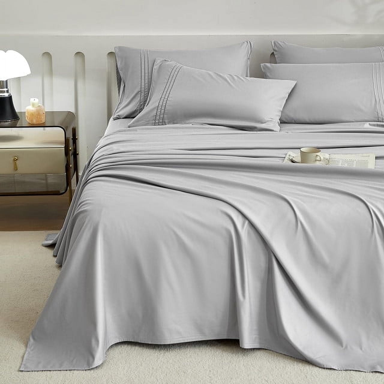 JELLYMONI 4 Pieces Luxury Soft Microfiber Sheets Set for Full Size Bed ...