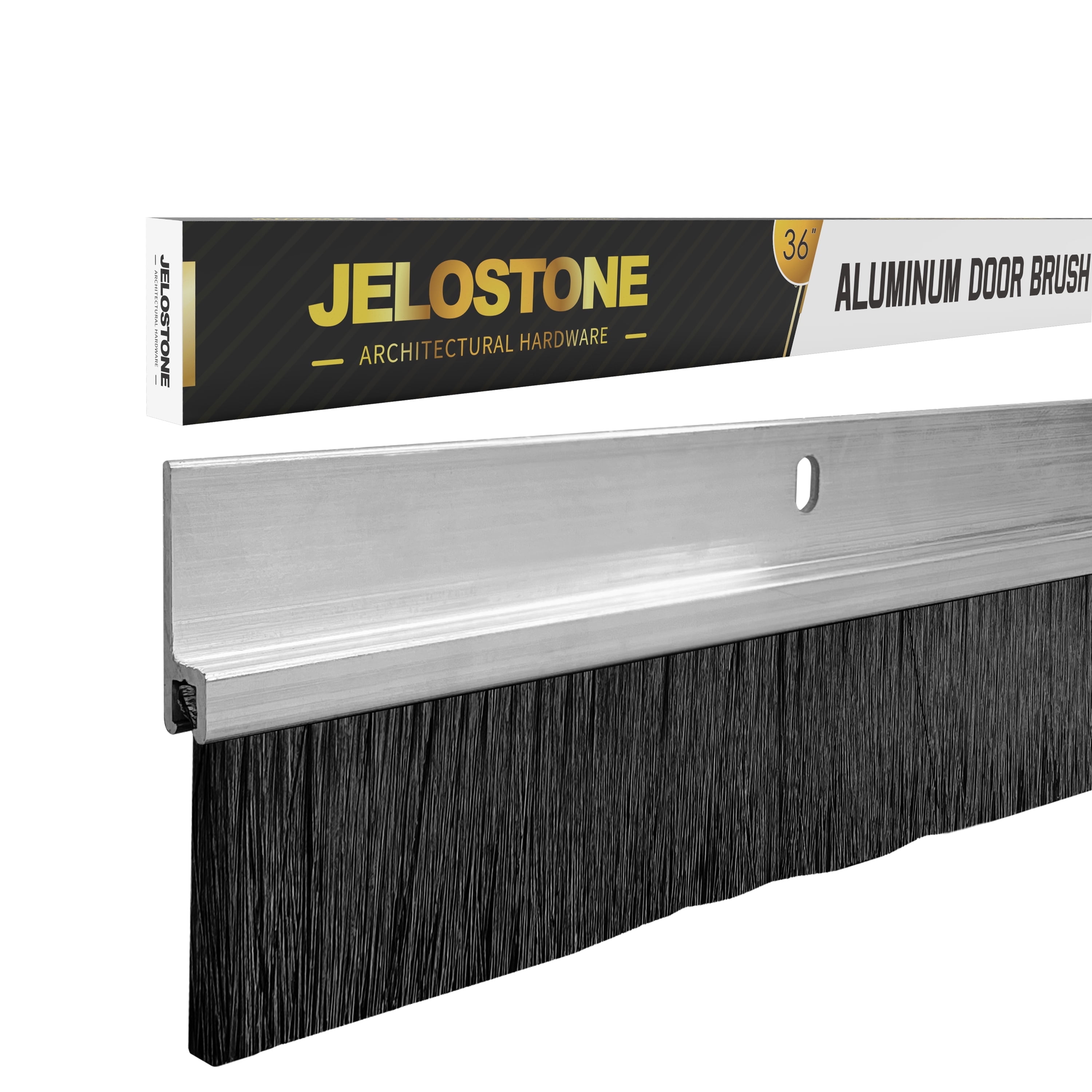 JELOSTONE 2 Pack - 36'' Aluminum Door Sweep with Nylon Brush Seal(Clear ...