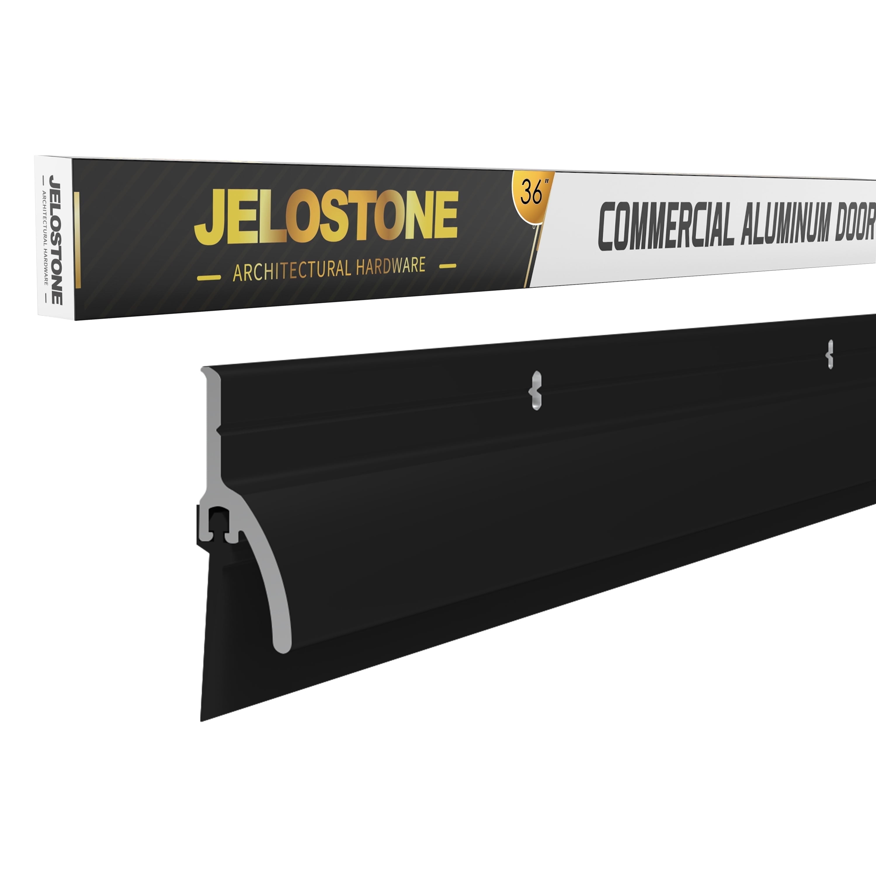 JELOSTONE 2 Pack – 36'' Door Bottom Sweep with Drip Cap(Matte Black ...