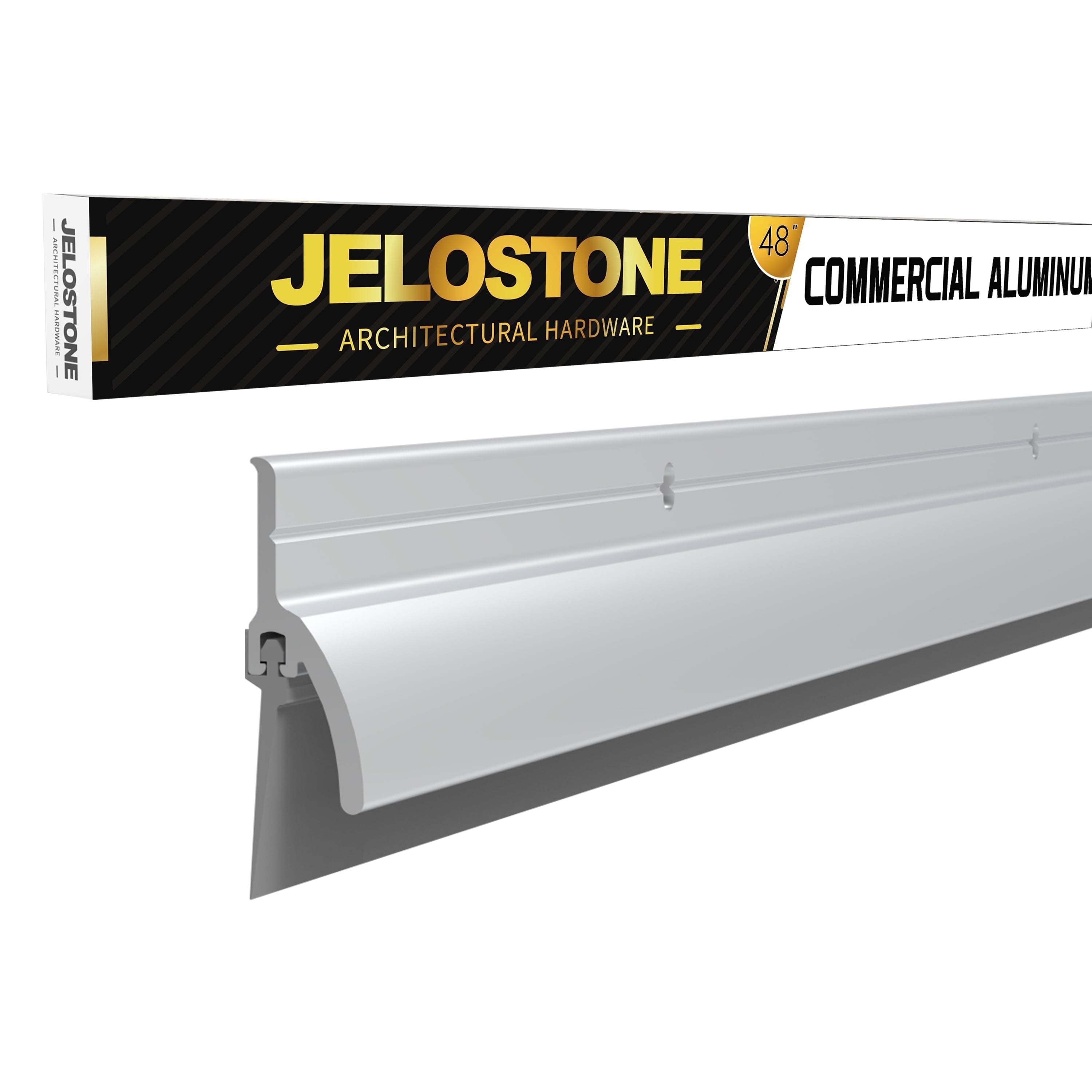 JELOSTONE 2 Pack – 48'' Door Bottom Sweep with Drip Cap (Clear Anodized ...