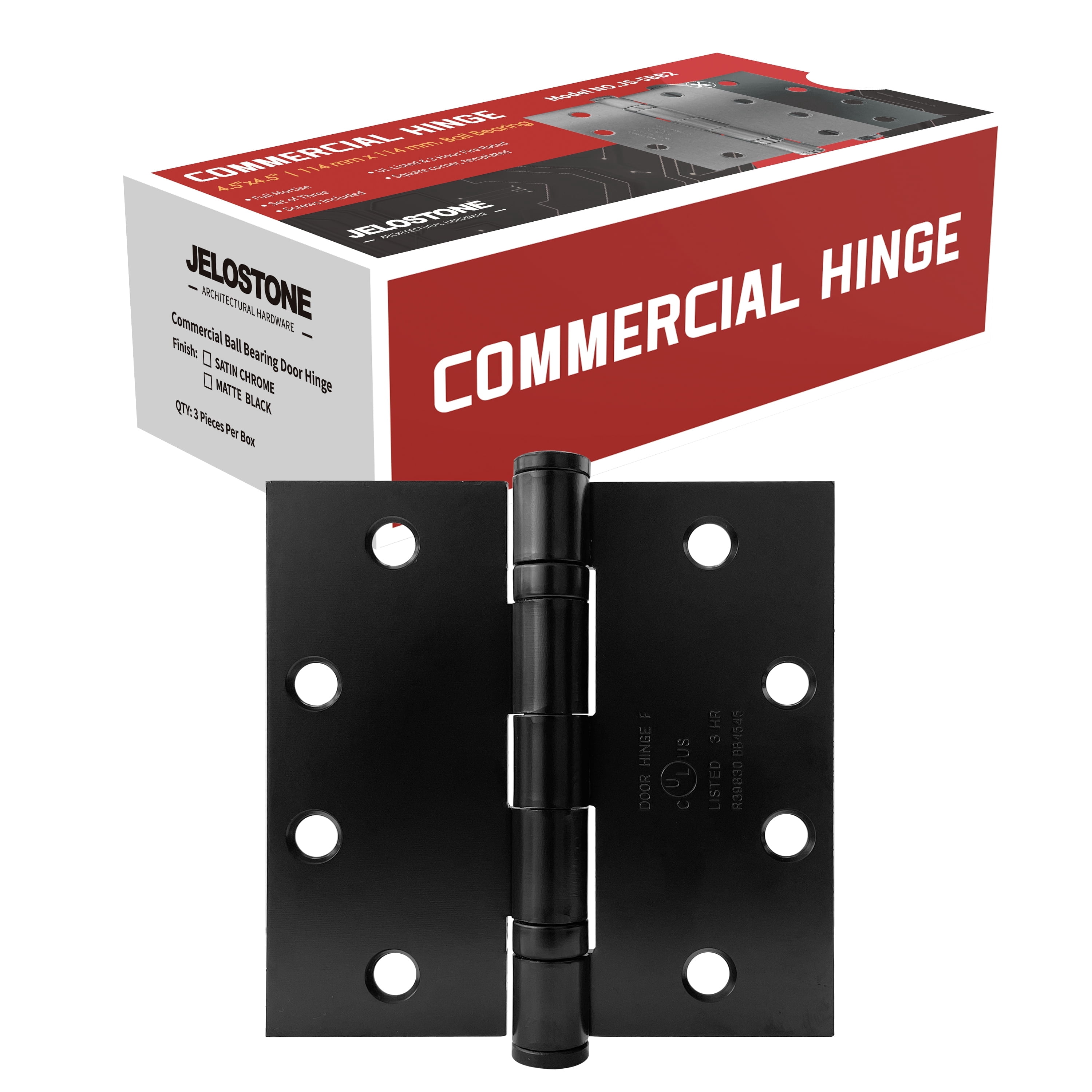 JELOSTONE 3 Pack - Commercial Grade Ball Bearing Door Hinge 4-1/2 x 4-1 ...