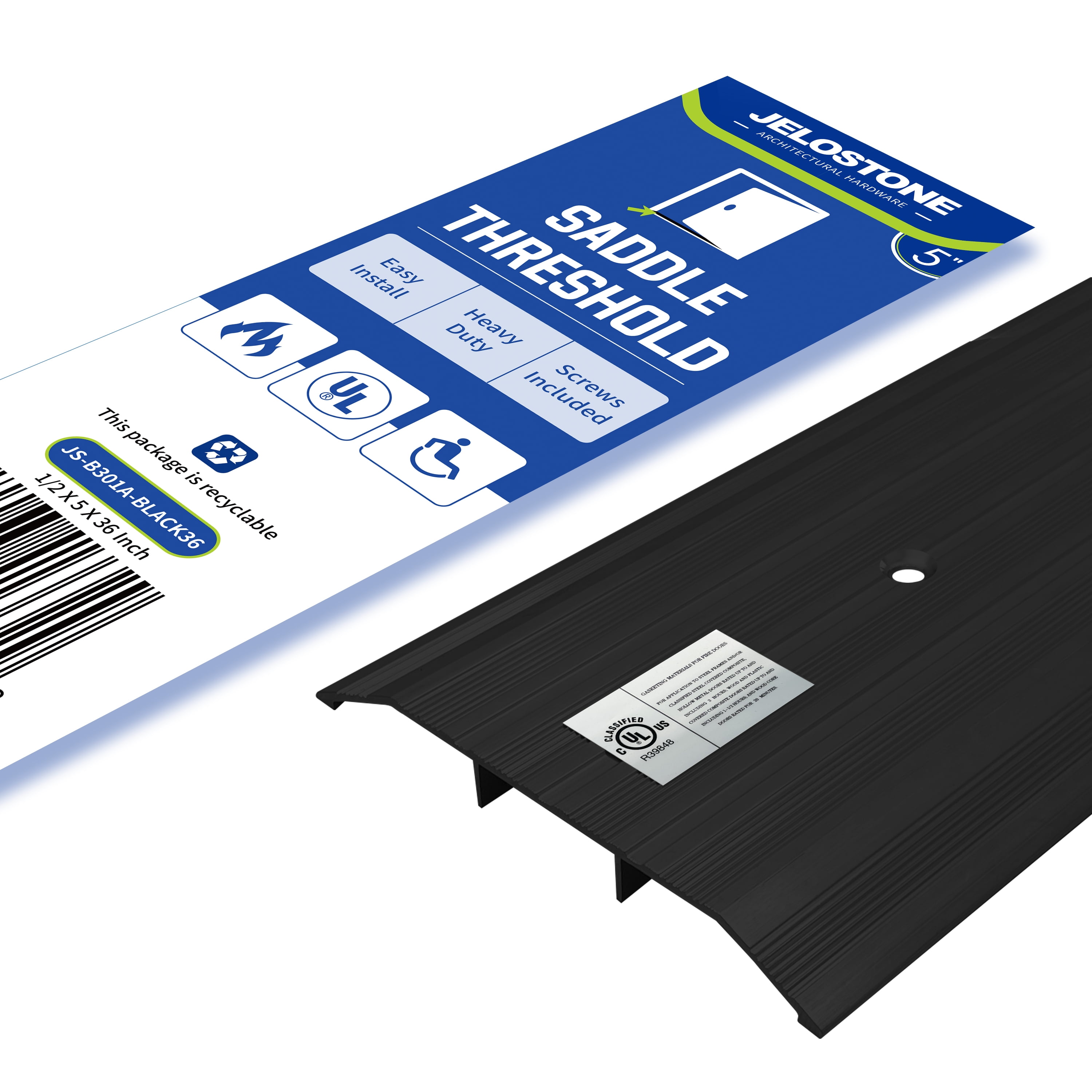 JELOSTONE 5" W x 1/2" H x 36" L - Commercial Aluminum Door Threshold ...