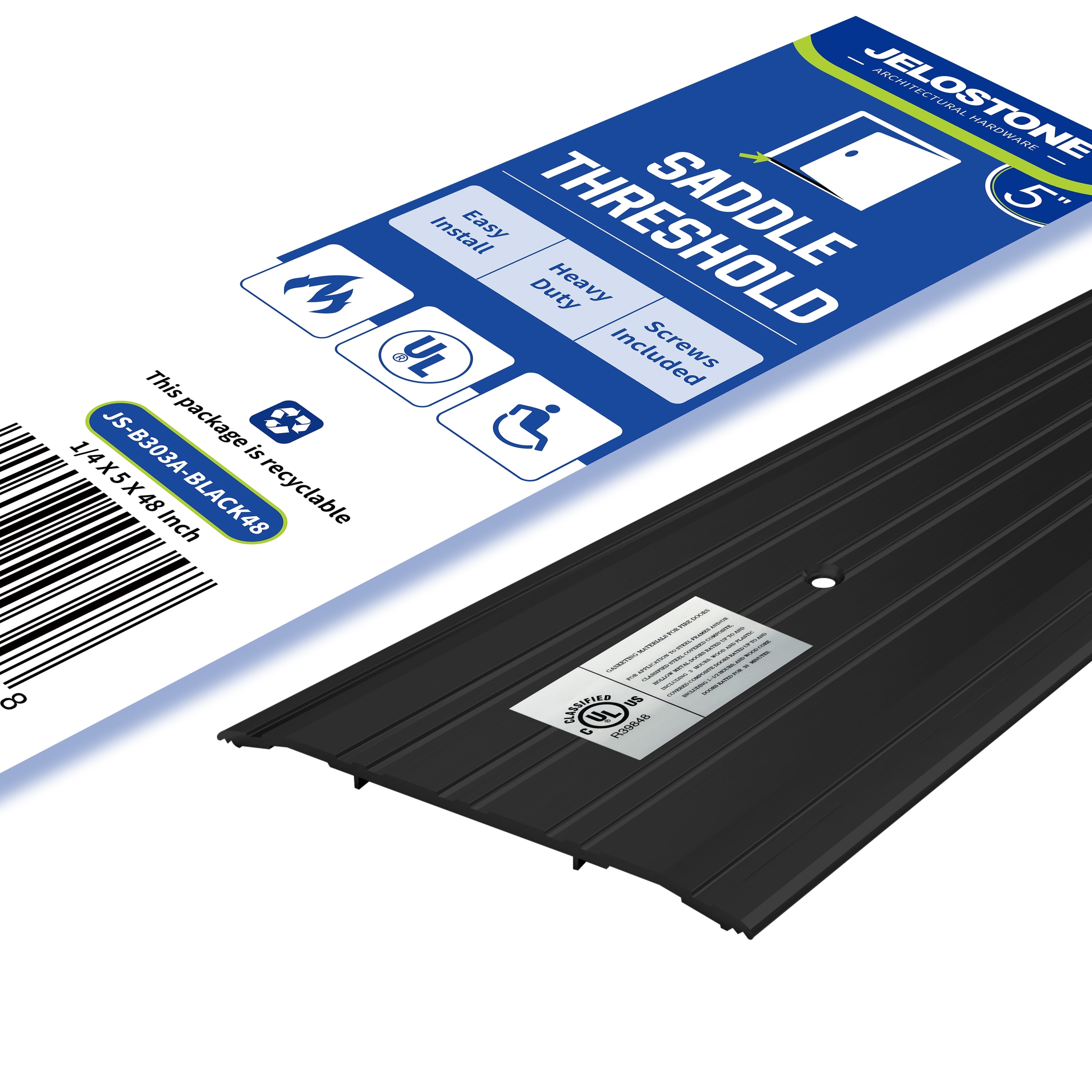 JELOSTONE 5''W x 1/4''H x 48''L - Commercial Aluminum Door Threshold ...