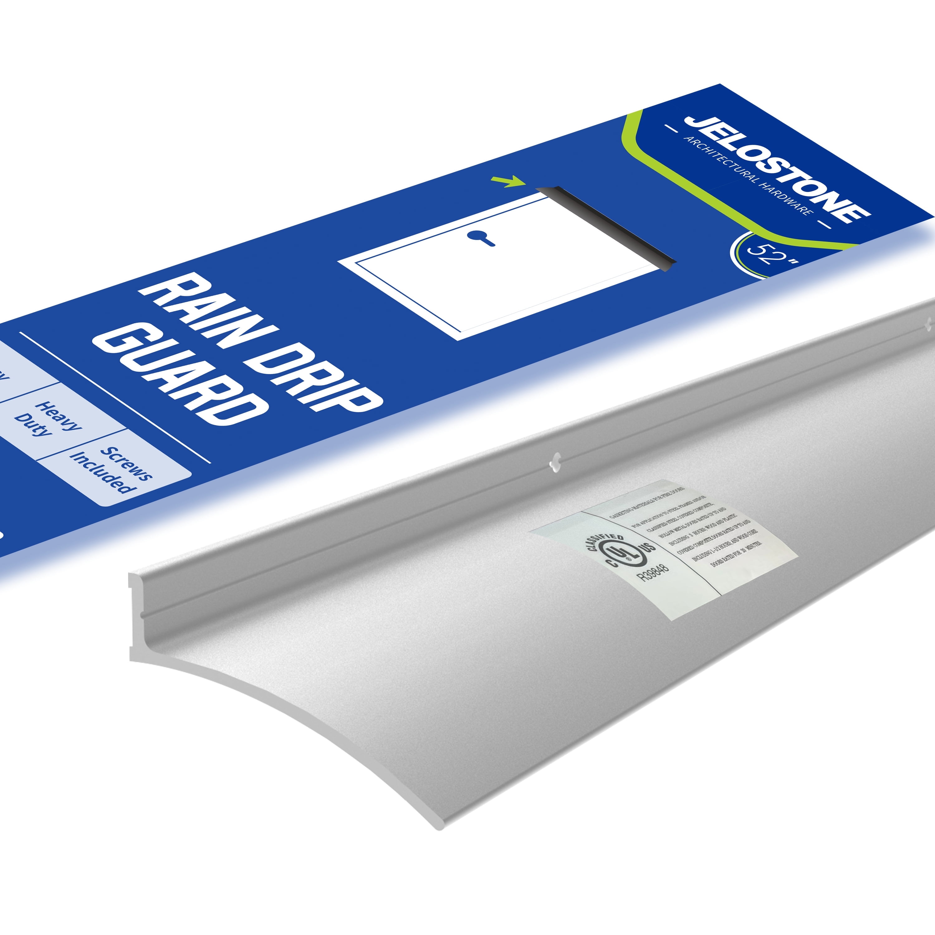 JELOSTONE 52" L x 2.5" W Commercial Grade Door Rain Drip Guard (Clear ...
