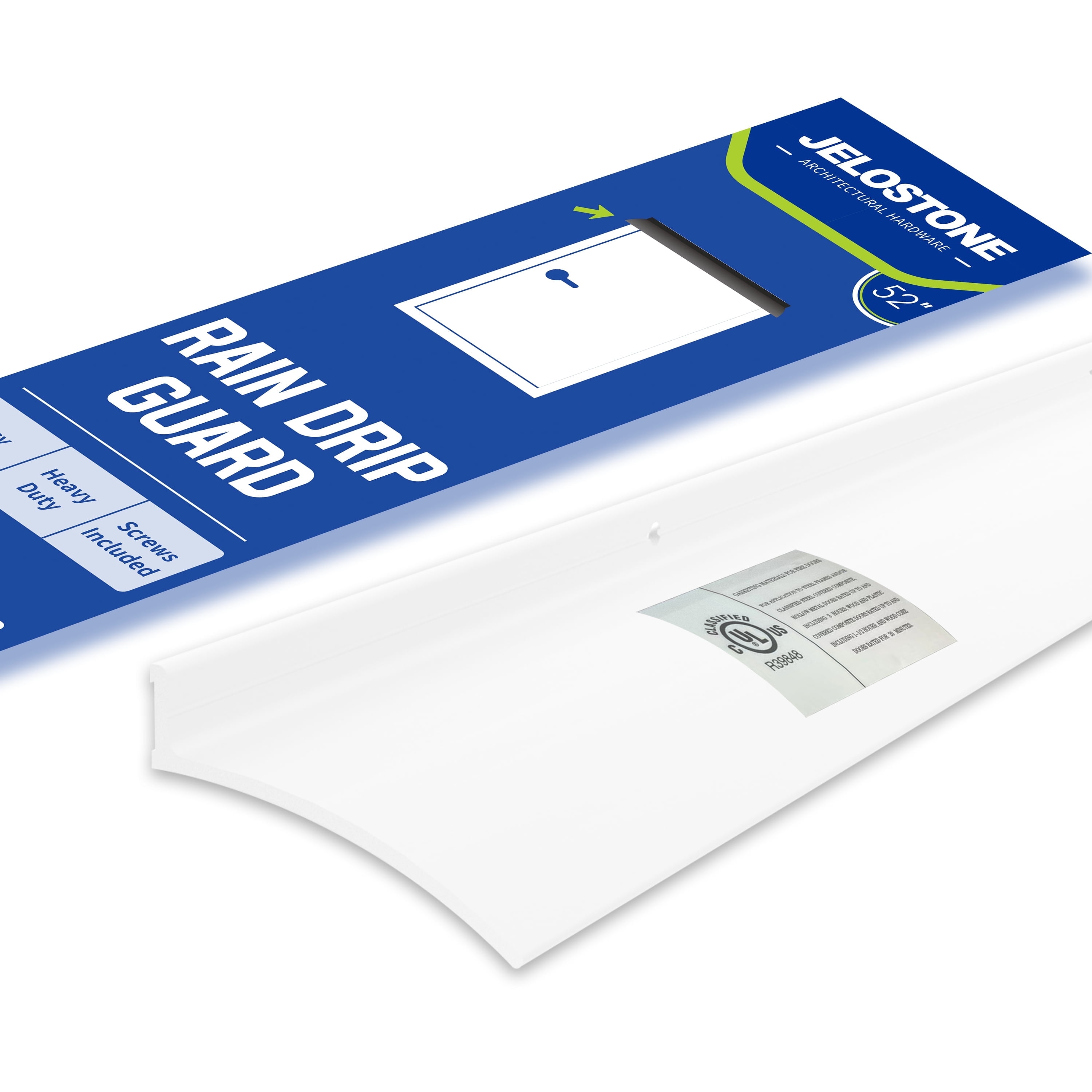 JELOSTONE 52" L x 2.5" W Commercial Grade Door Rain Drip Guard (White ...