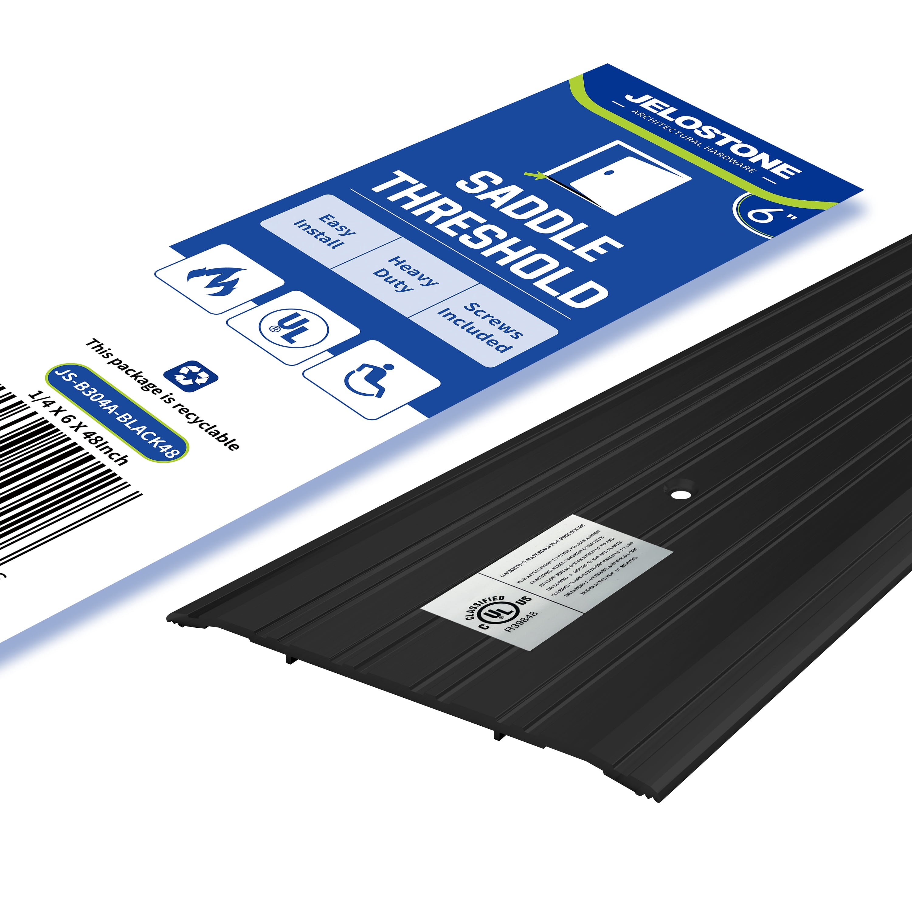 JELOSTONE 6''W x 1/4''H x 48''L - Commercial Aluminum Door Threshold ...