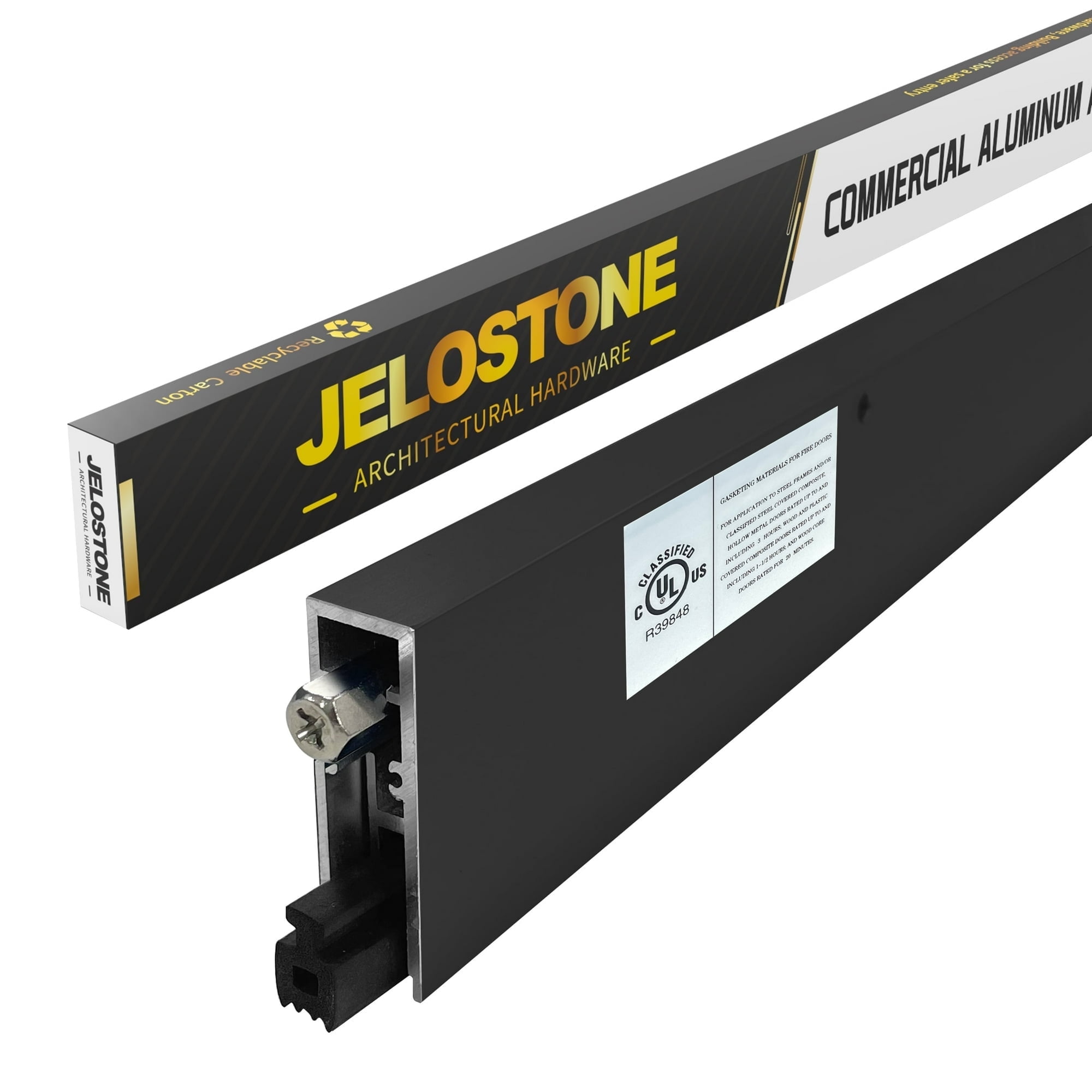 JELOSTONE Commercial Automatic Door Bottom, Matte Black Anodized, 5/8 ...