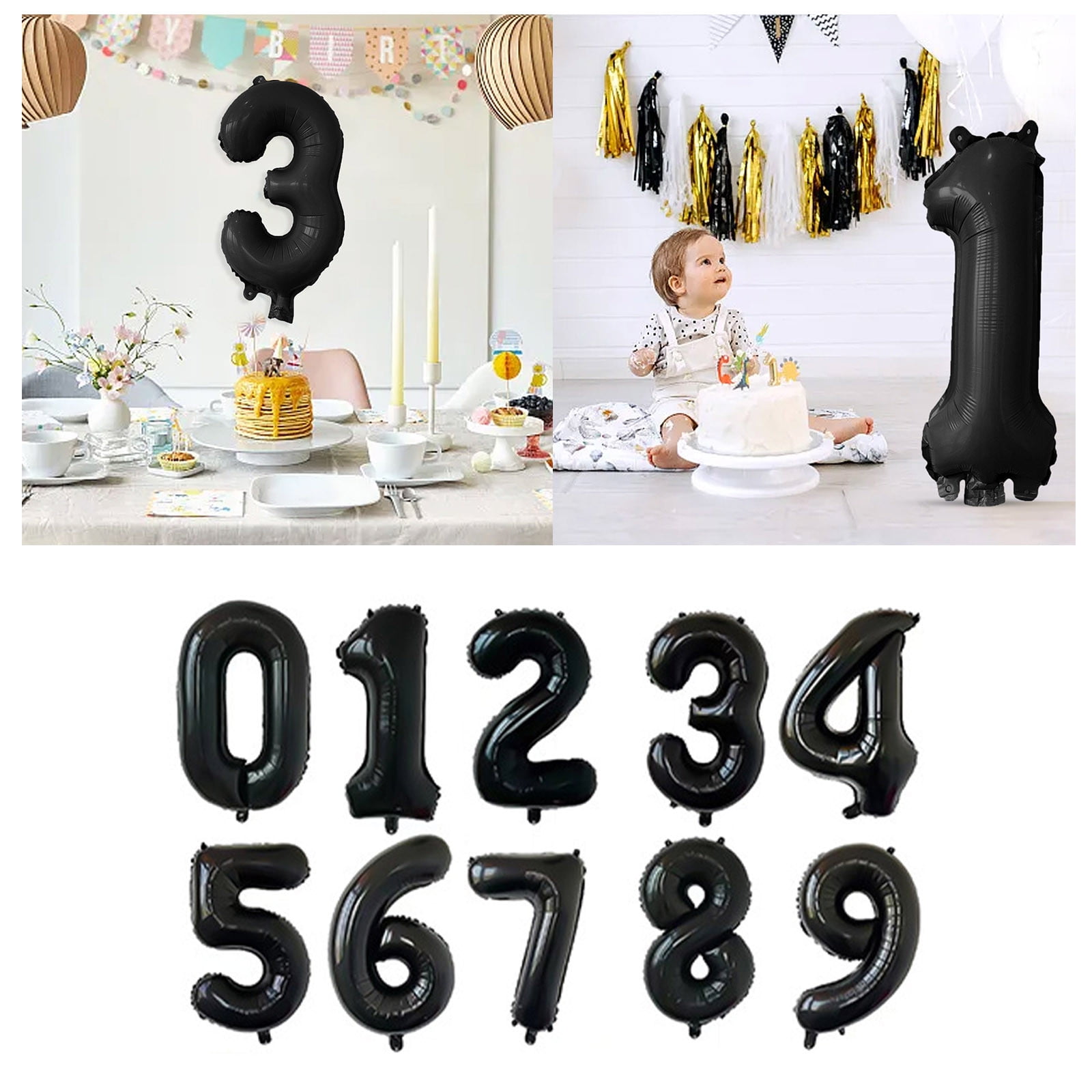 JELSUBI 10Pcs/Set Balloon,Number Balloon 32 Inch for Birthday ...