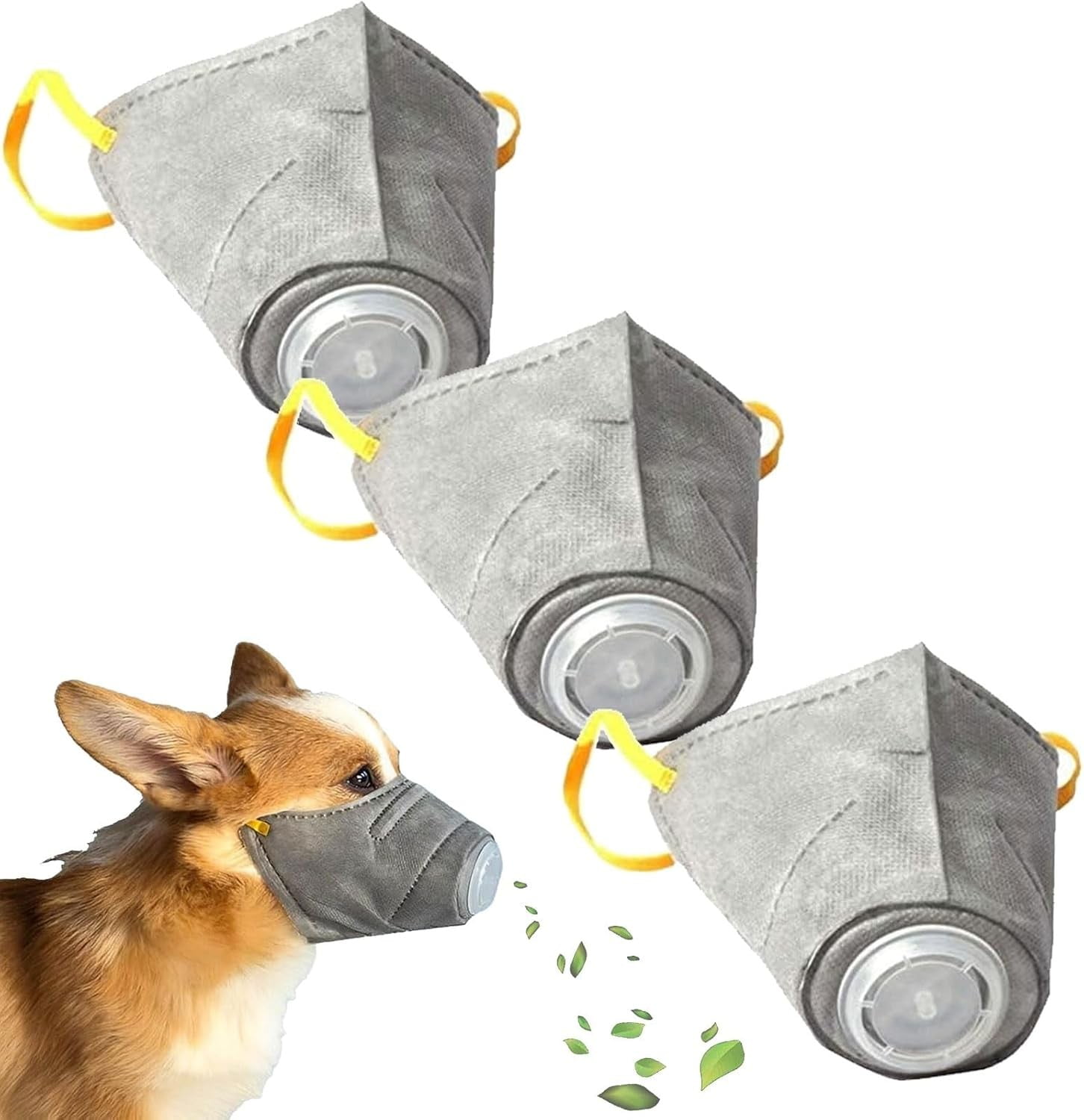 JELSUBI 3Pcs Dog Mask, Reusable Breathable Dog Air Filter Mask ...