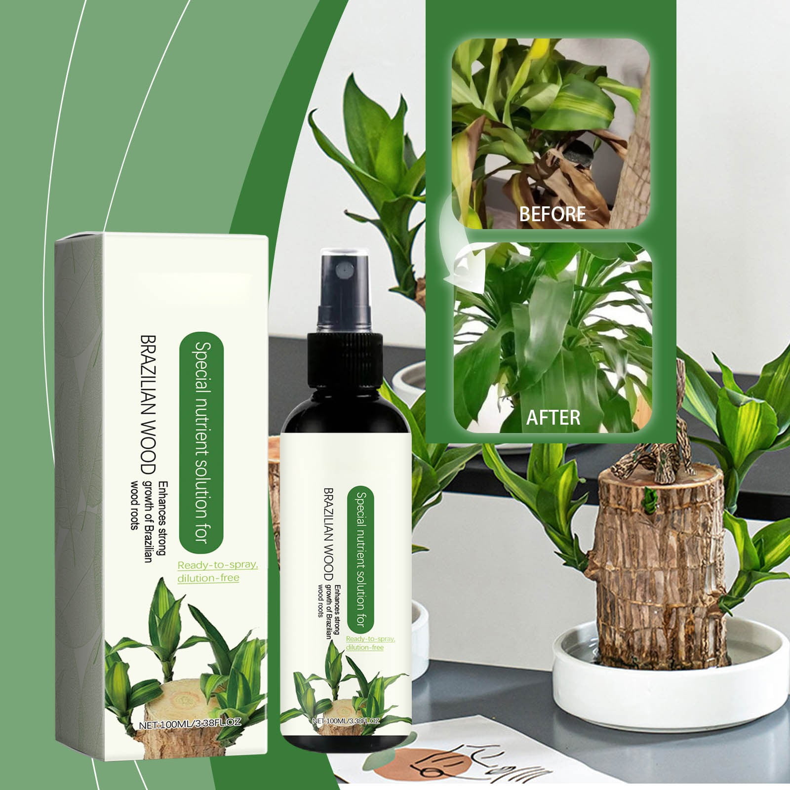 JELSUBI Brazilian Wood Plant Food, Bamboo Liquid Fertilizer, Lucky ...