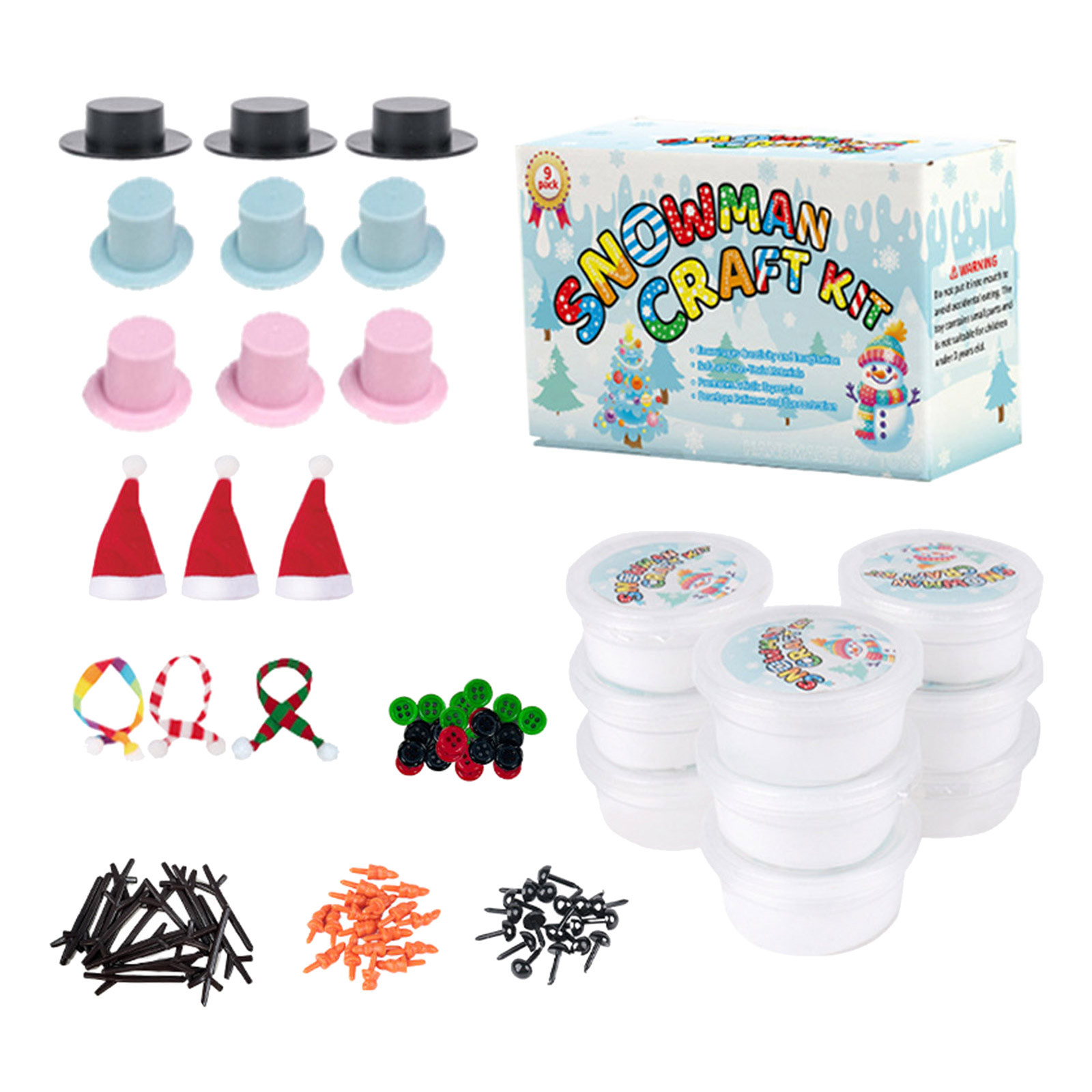 JELSUBI Christmas Craft Set, DIY Snowman Kit for Kids, Build a Snowman ...