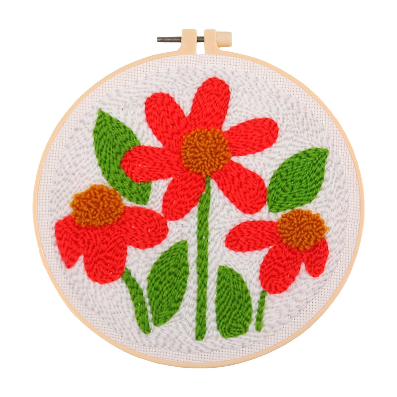 JELSUBI DIY Punch Needle Kits for Beginners with Daisy Flower with Hoop ...