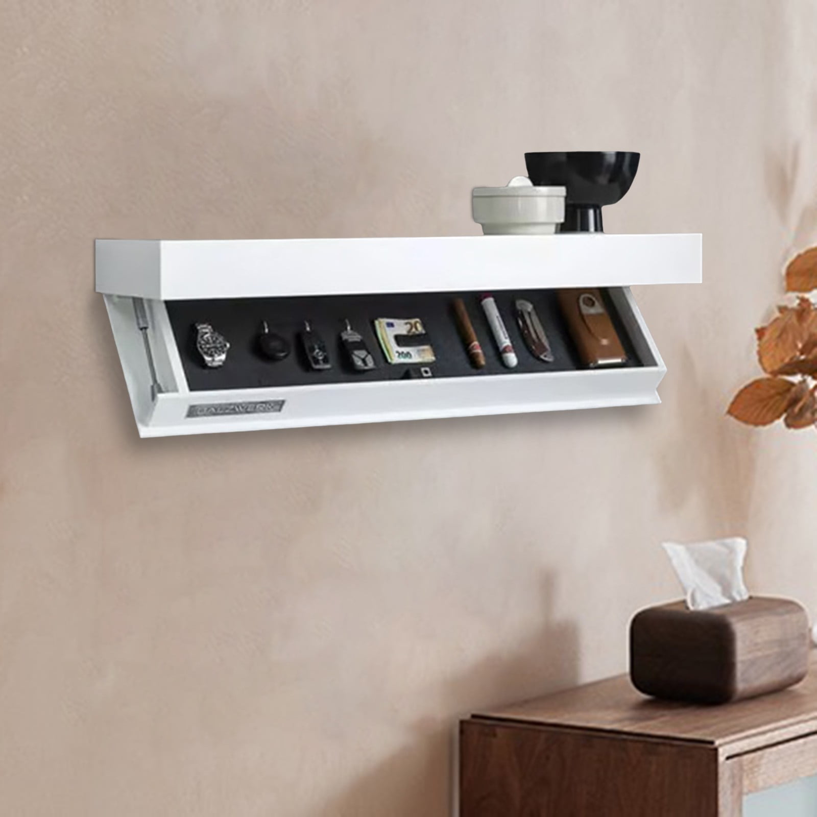 JELSUBI Designer Shelf With Secret Compartment Concealed Floating Shelf ...