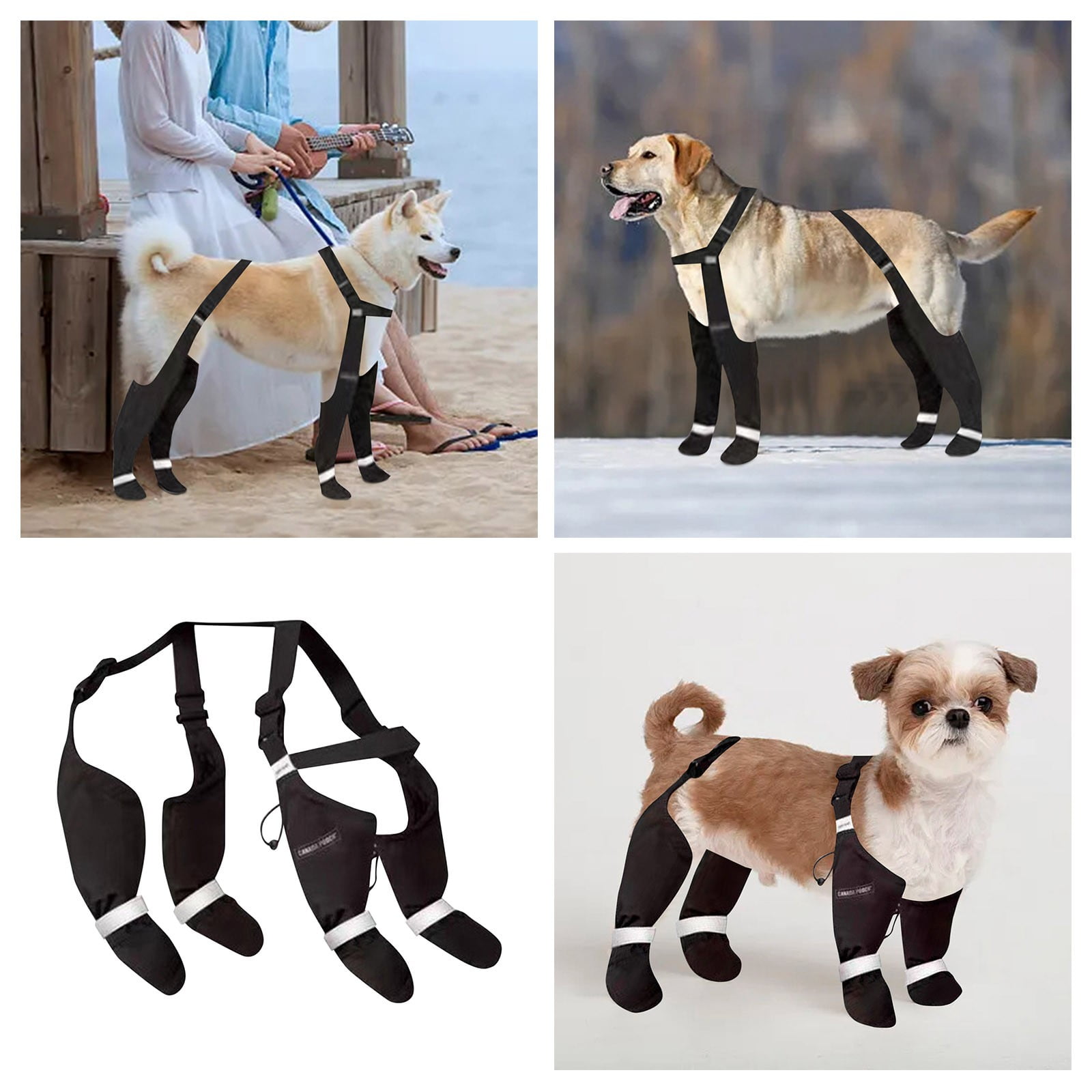 JELSUBI Dog Suspender Booties, Dog Paw Boot Leggings Anti-Slip, Canada ...