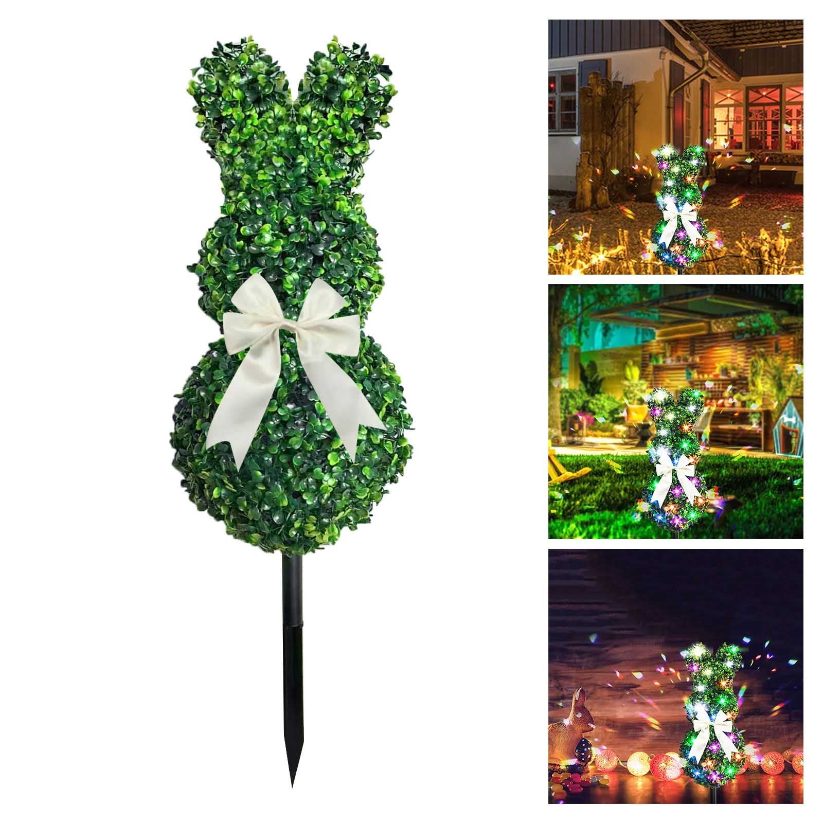 JELSUBI Easter Bunny Topiary, Green Artificial Bunny-Shaped Topiary ...