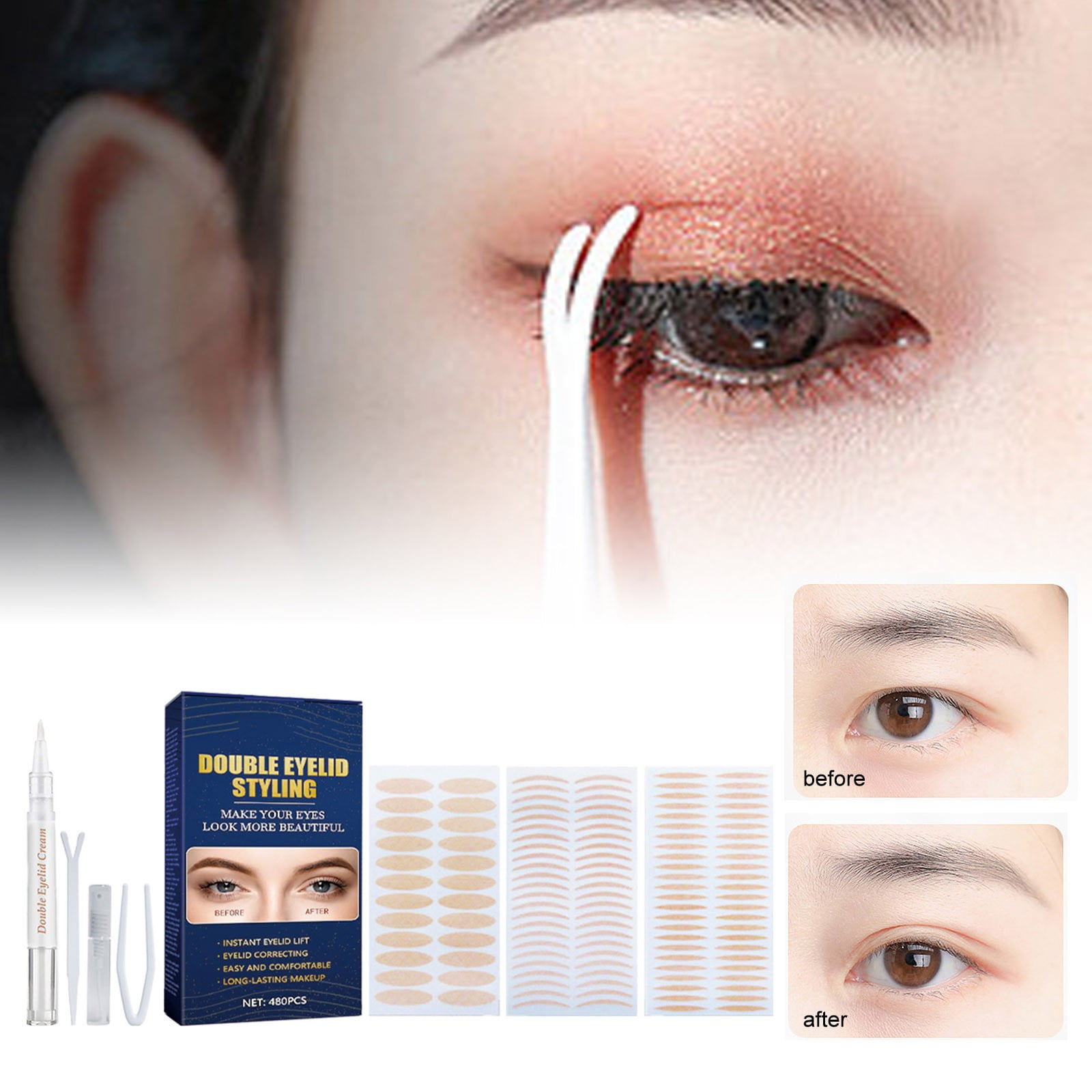 JELSUBI Eyelid Tape for Hooded Eyes Invisible, Eyelid Lifter Strips ...