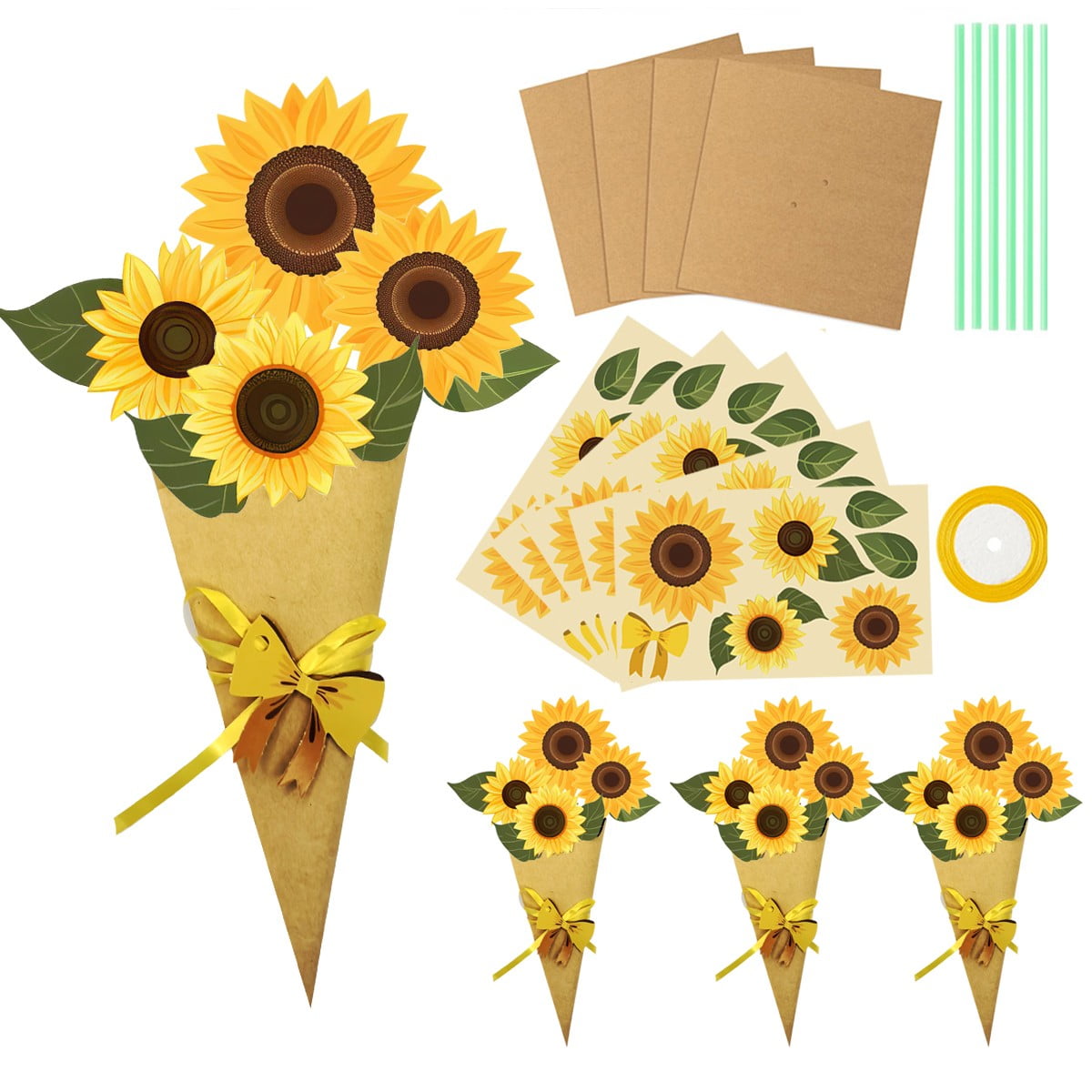 JELSUBI Flower Bouquet Craft Kit - 24Pcs Mother's Day Flower Bouquet ...