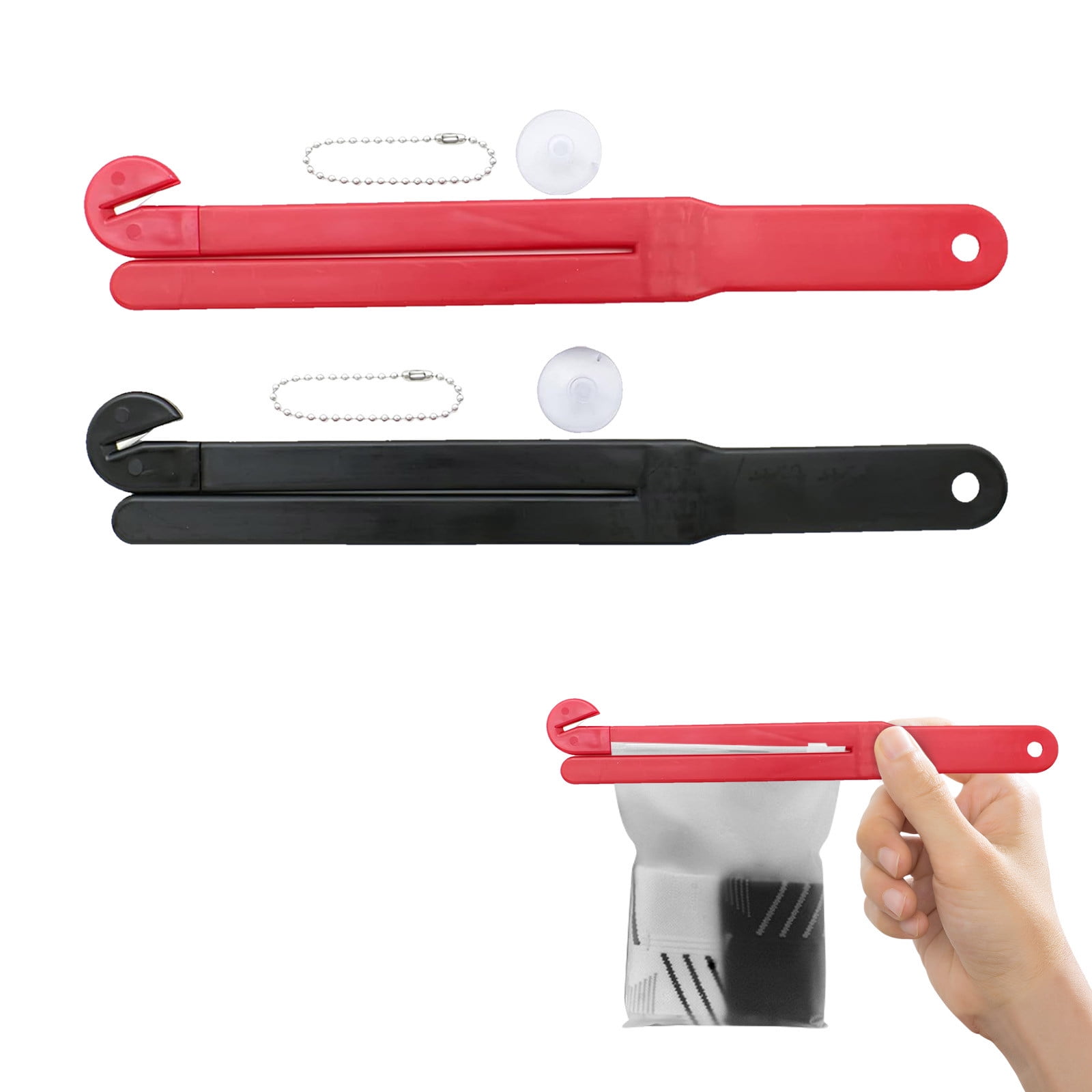 JELSUBI Food Bag Pouch Cutter Opener with Stainless Steel Blade and ...