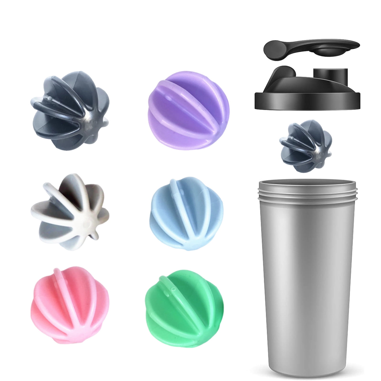 JELSUBI Shaker Balls 6 Pcs Protein Shaker Ball Plastic Ball Replacement ...