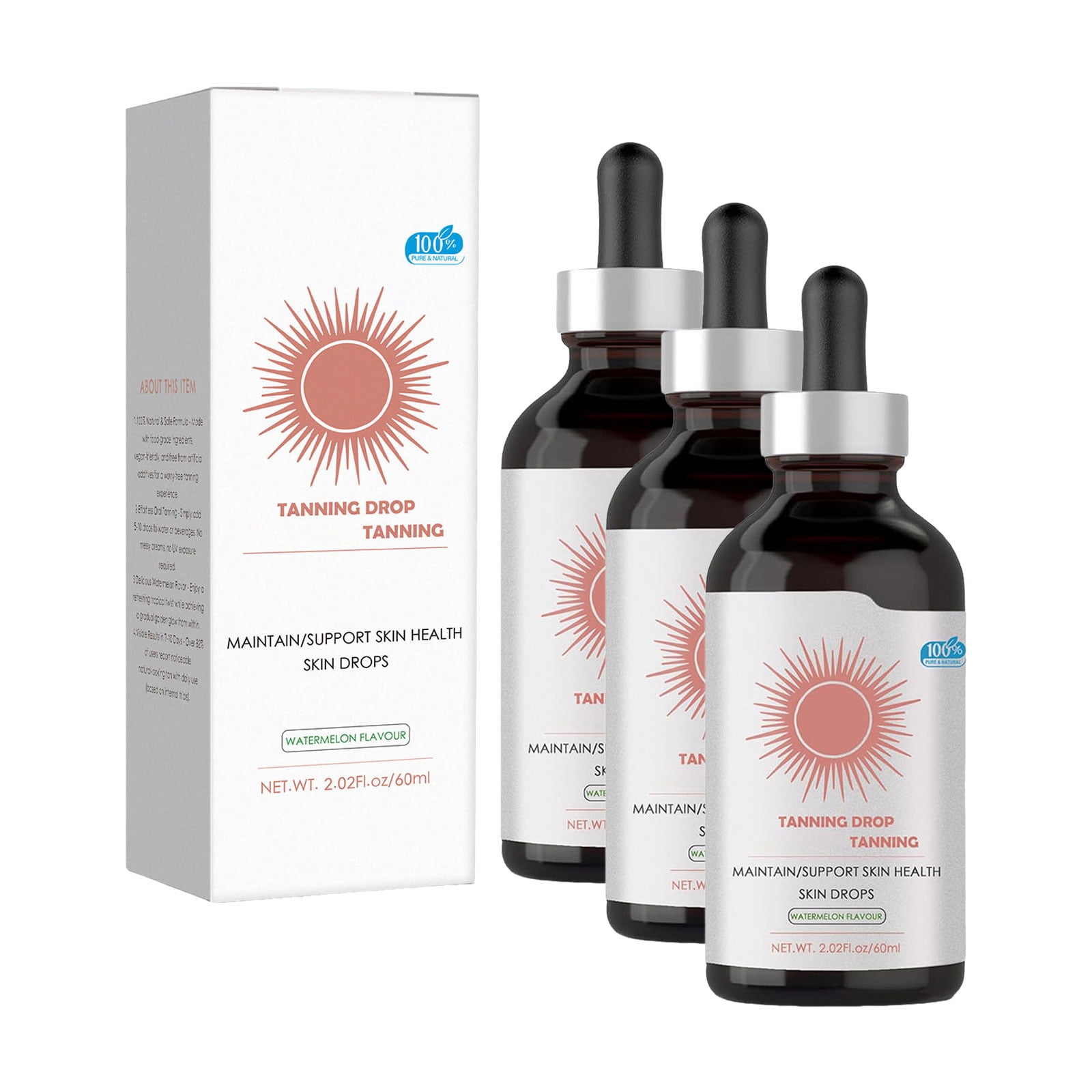 JELSUBI Tanning Drops, Oral Drinkable Sunless Tanning Drops, 100% ...