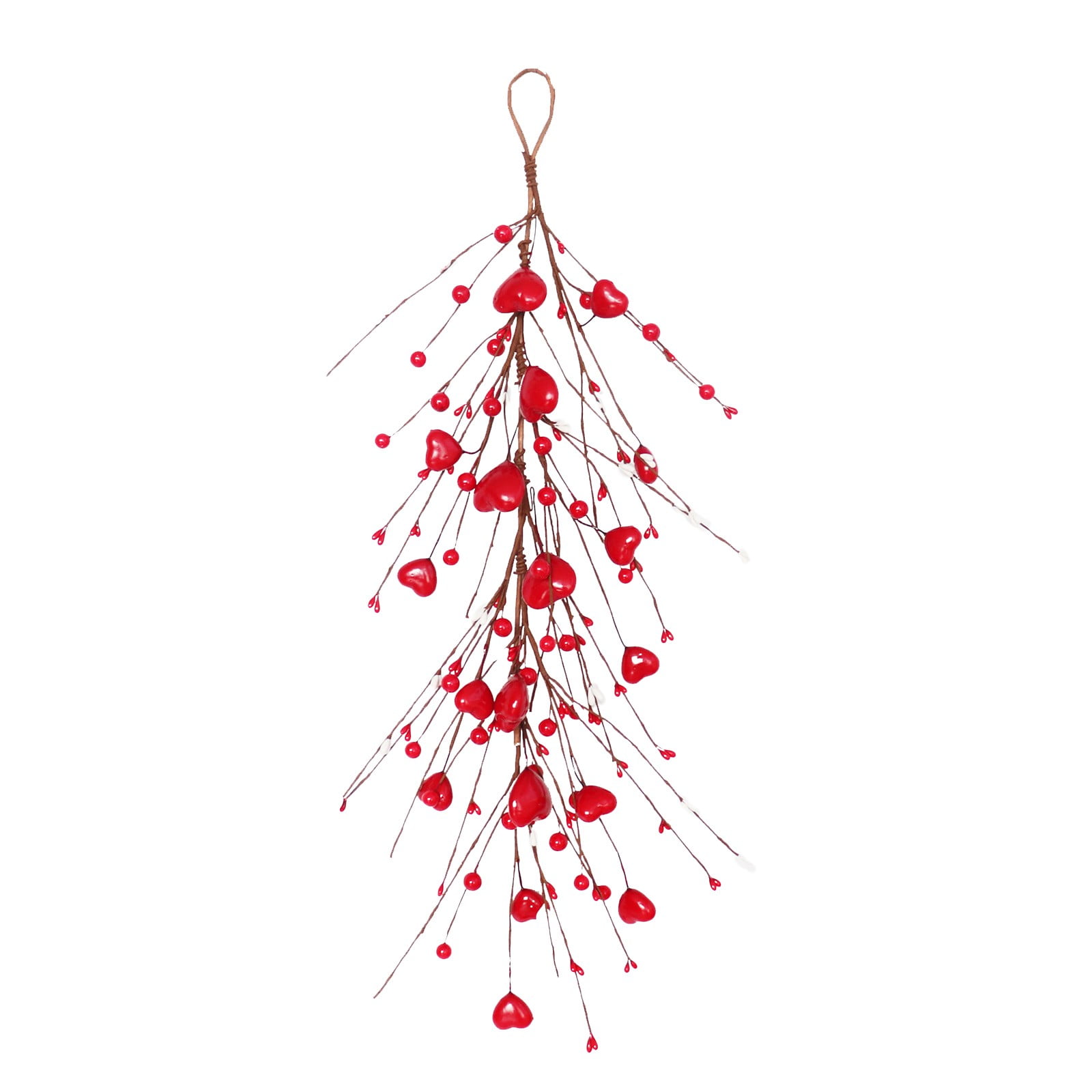 JELSUBI Valentine's Day Garland Red Heart and Berry Garland Red Heart ...