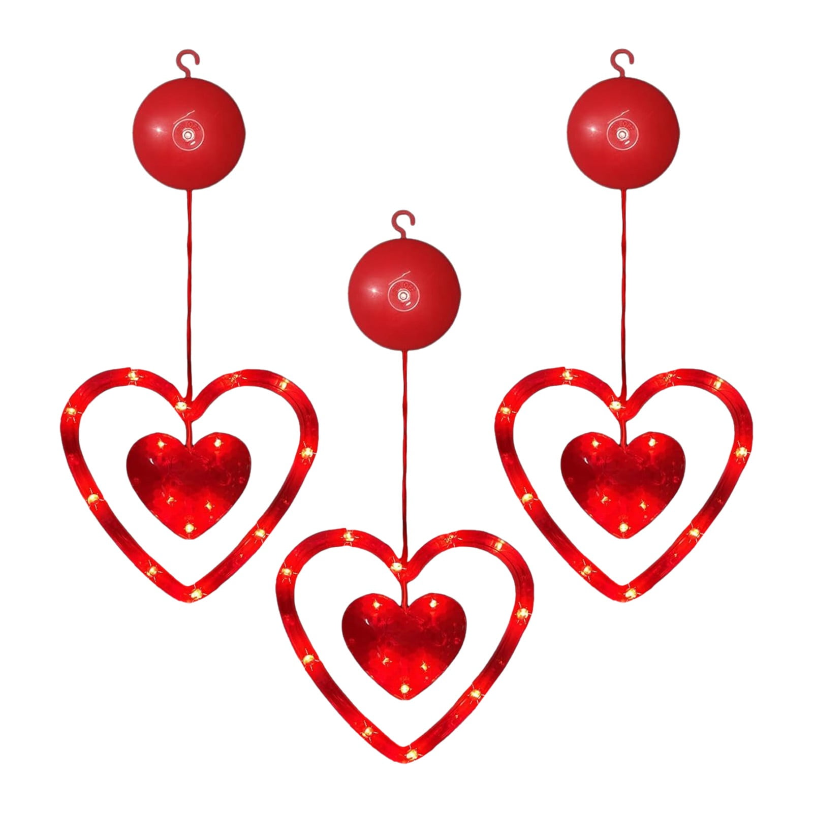 JELSUBI Valentines Day Window Lights Decorations with Timer, Battery ...