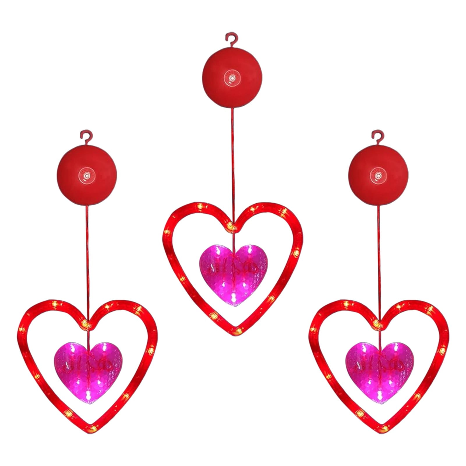 JELSUBI Valentines Day Window Lights Decorations with Timer, Battery ...