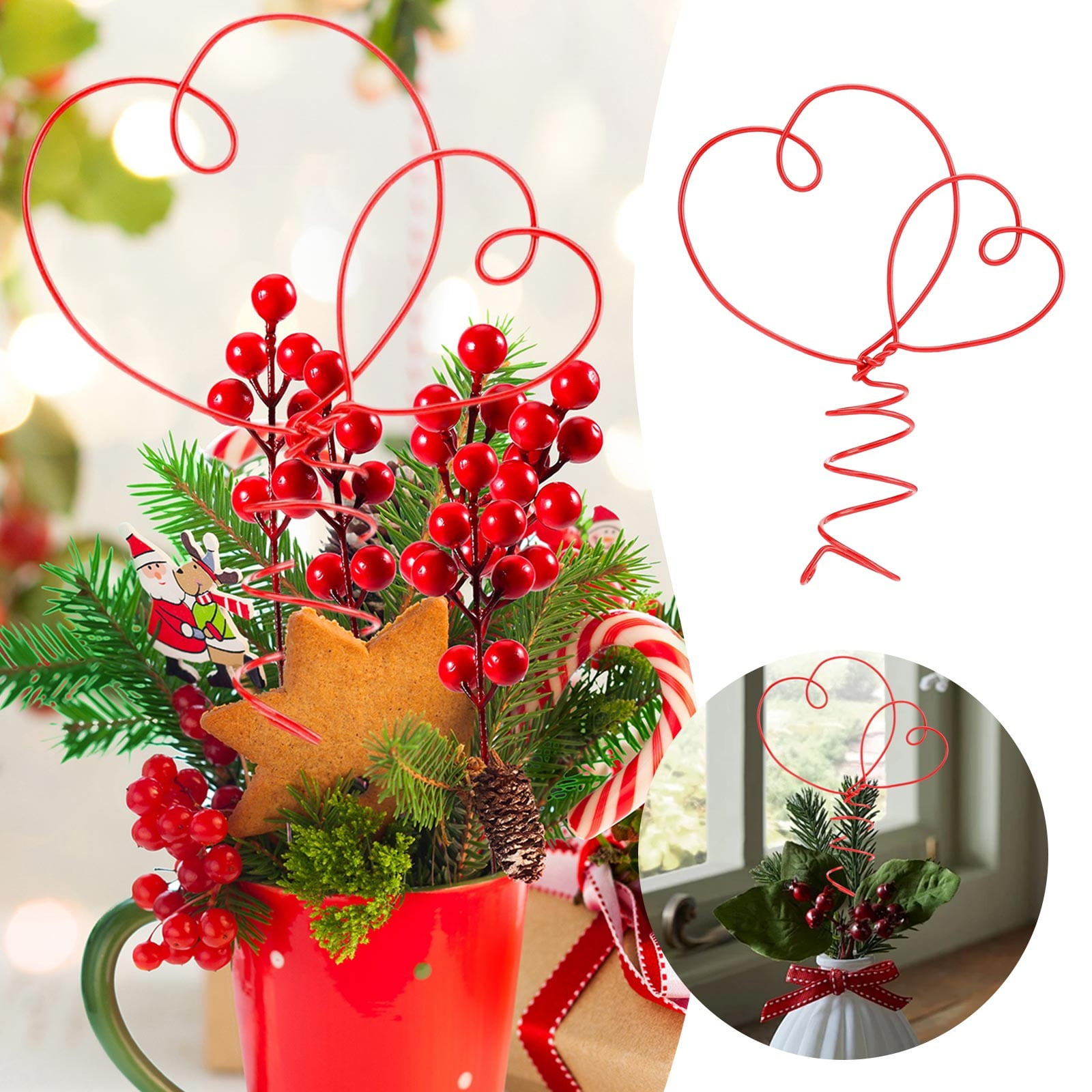 JELSUBI Yinkin Valentine Day Tree Topper Intertwined Hearts Tree Topper ...