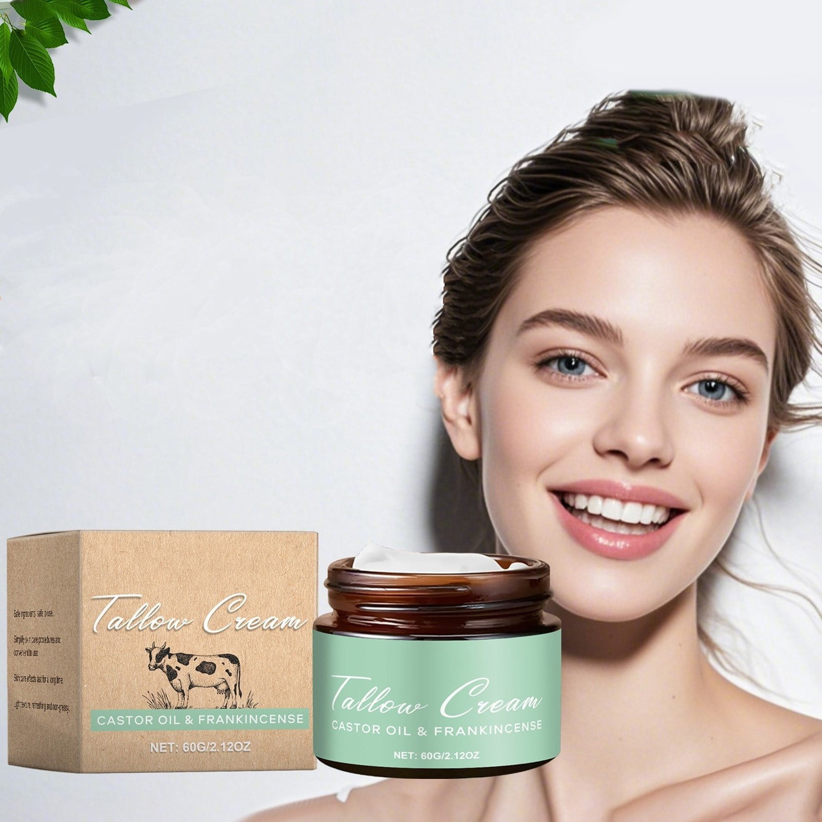 JELSUBIBeef Tallow For Skin,Grass-fed Beef Tallow with Frankincense Oil ...