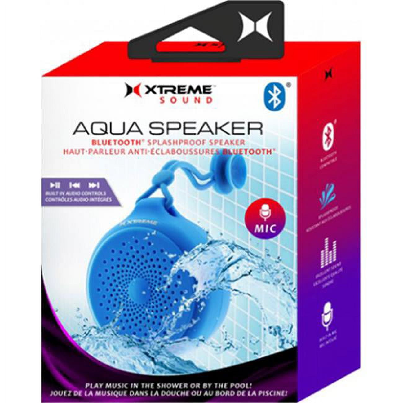 JEM Accessory XBS9-1048-BLU Bluetooth Splashproof Speaker, Aqua Blue ...