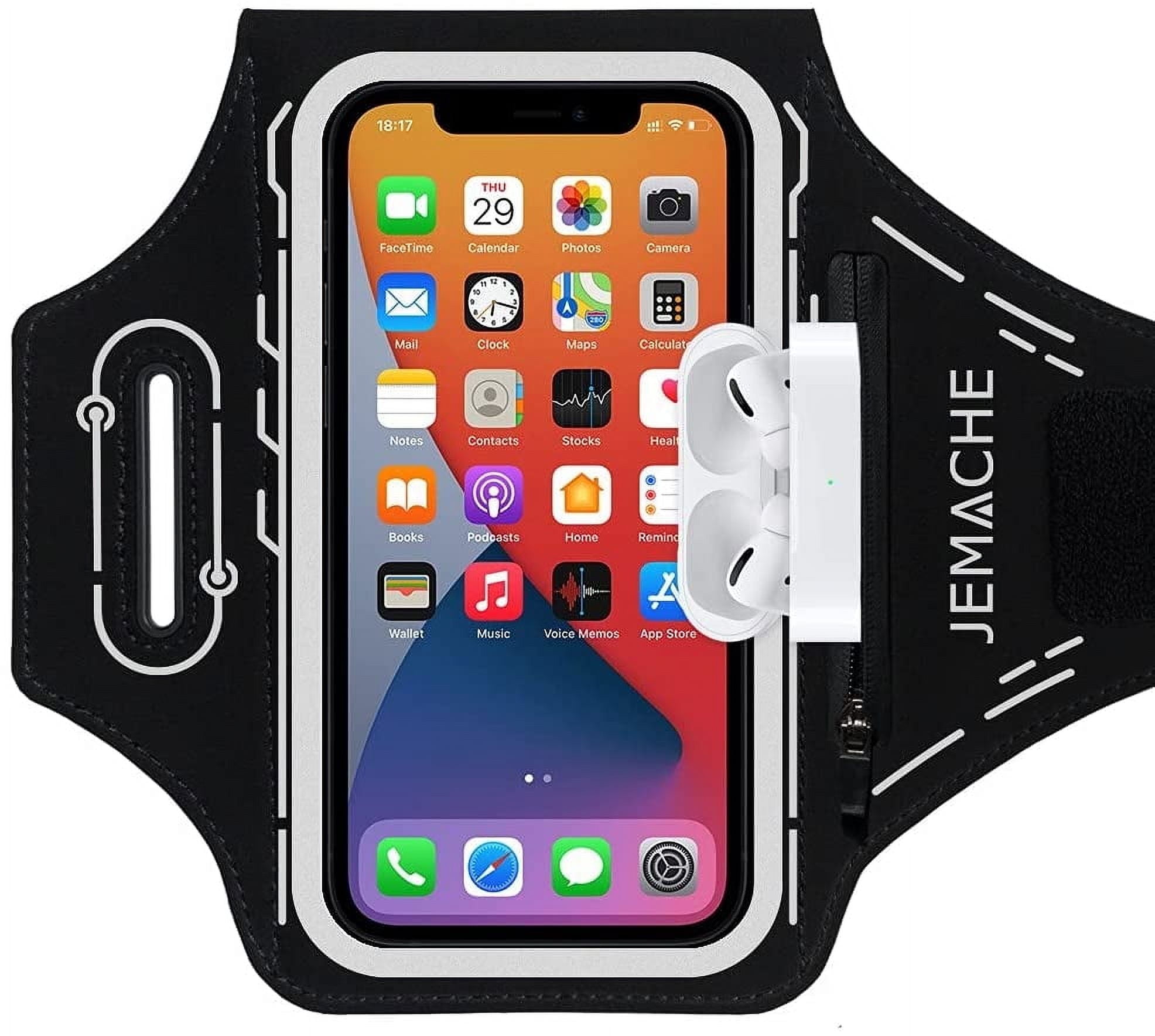 JEMACHE Running Armband for iPhone 16/15/14 Pro Max, Samsung Galaxy S25 ...