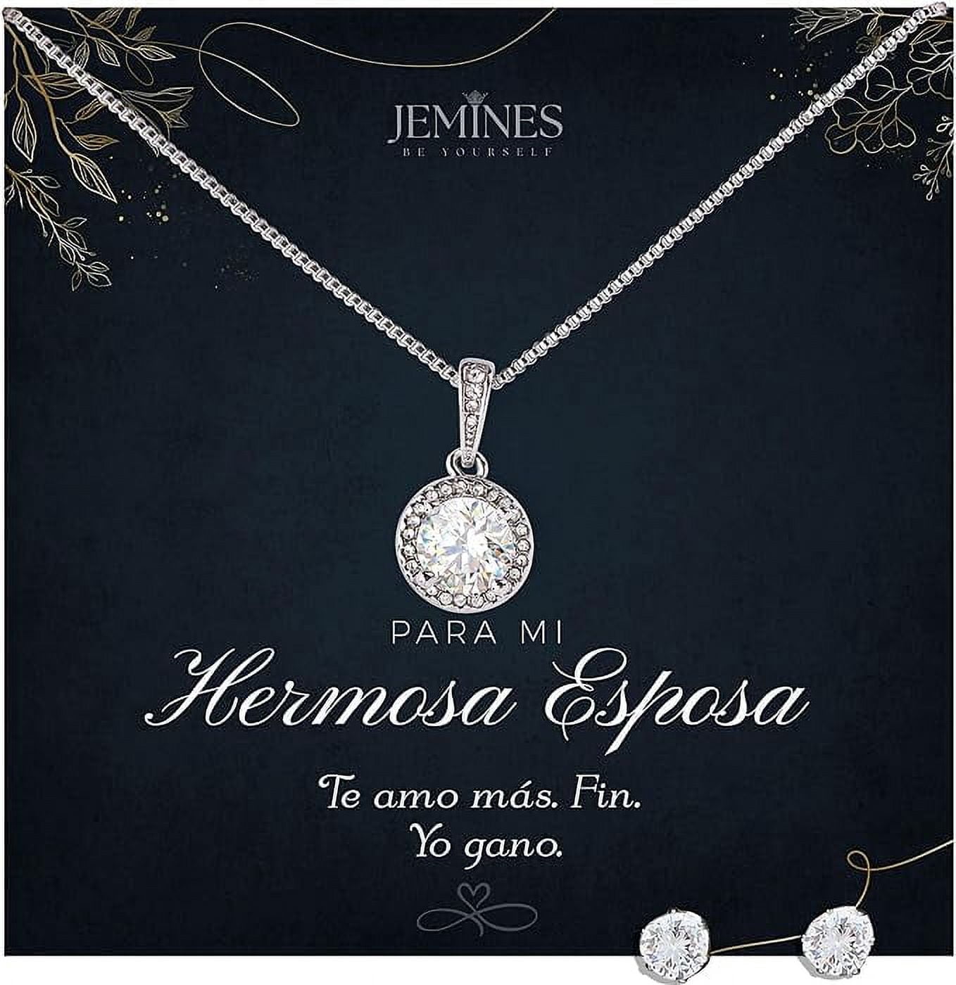 JEMINES Regalo para Mujer, Collar Joyas con Mensaje para el Amor de Mi ...