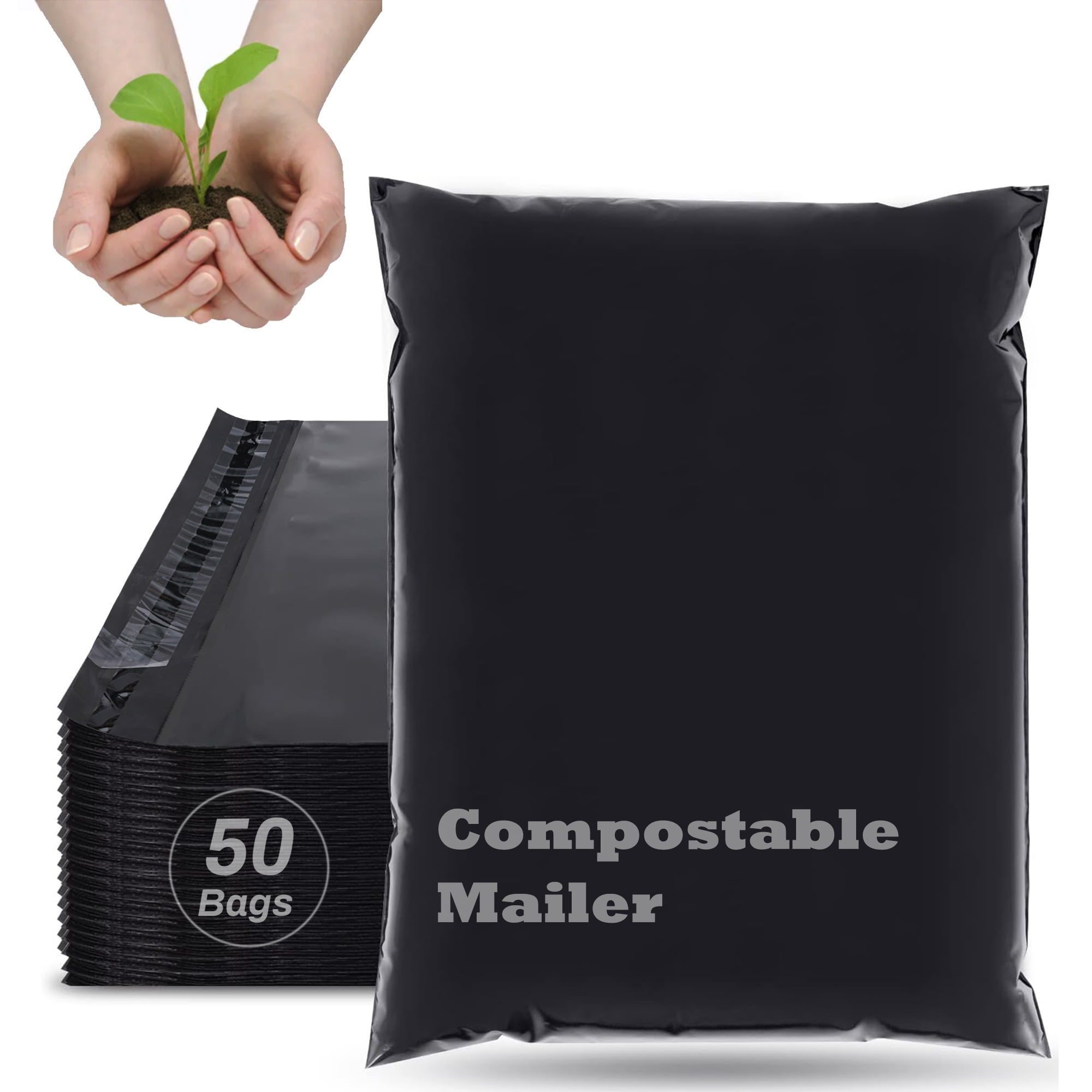 JENCENBIO Compostable Mailers Bags, 10x15inch, 50 Pack with self ...